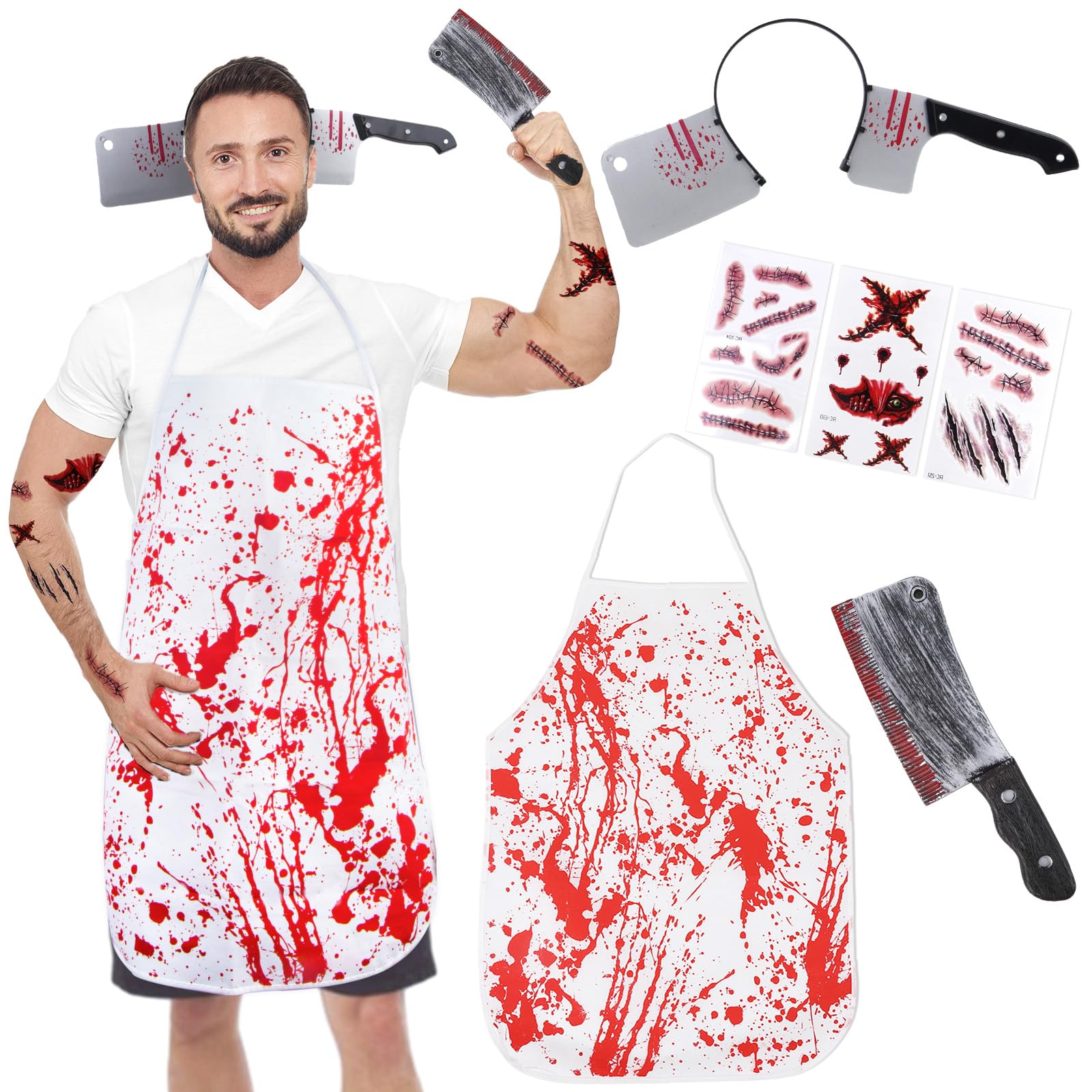 Moiuguli Halloween Costumes For Men, Halloween Apron Mens Butcher ...