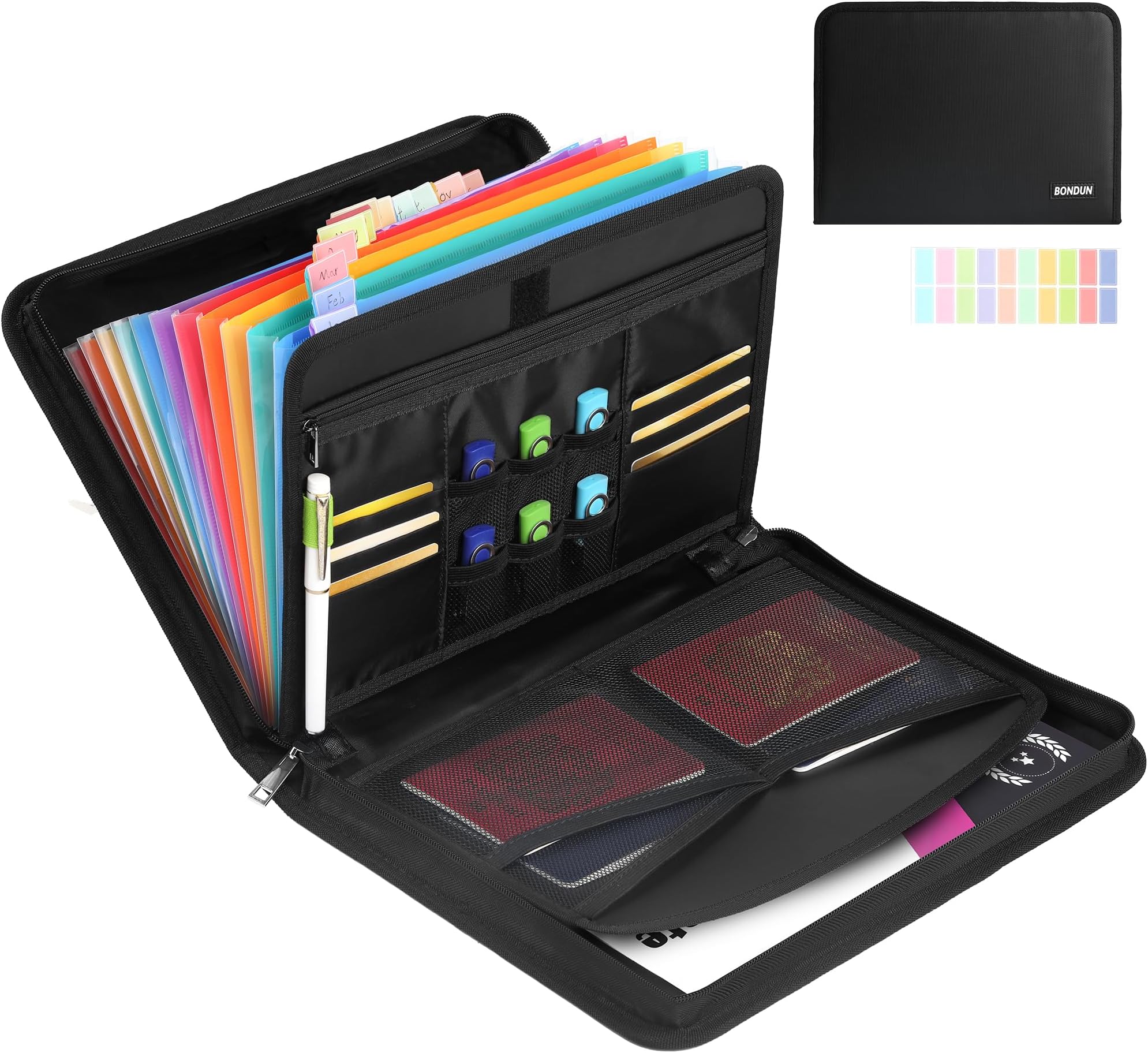 Amazon.com : BONDUN Accordion File Organizer | 2000℉ Fireproof Document ...