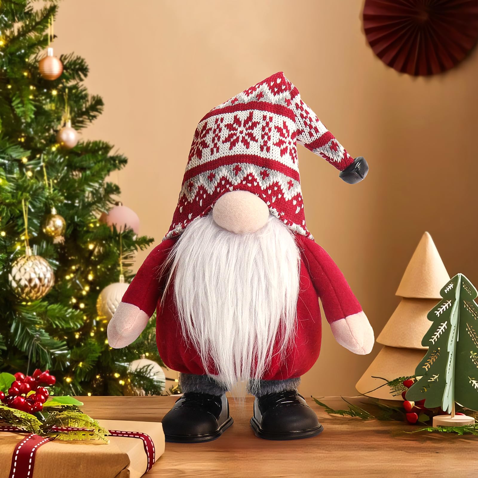 Amazon.com: QLEKEY Christmas Red Gnomes Plush Singing Tomte Swedish ...