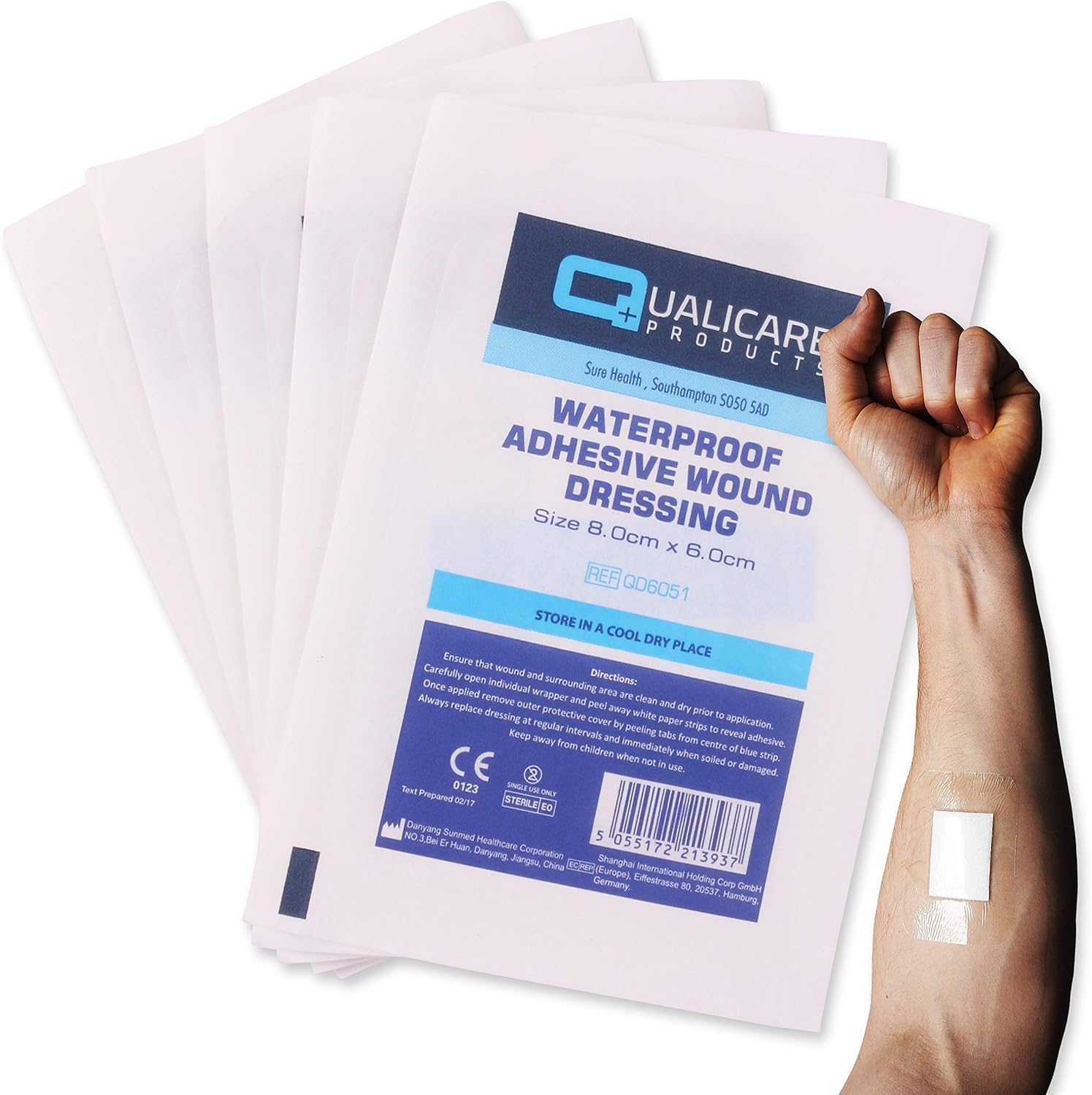 25x Waterproof Adhesive Wound Dressings - 8cm x 6cm Skin Plasters ...