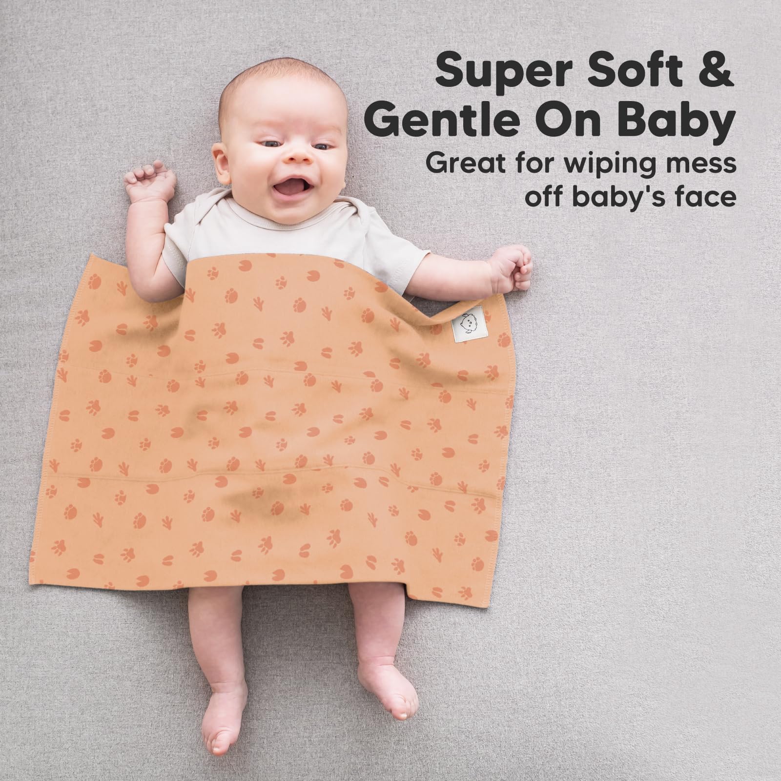 Snapklik.com : Organic Burp Cloths Baby Boy, Girl - 6-Pack Large Cotton ...