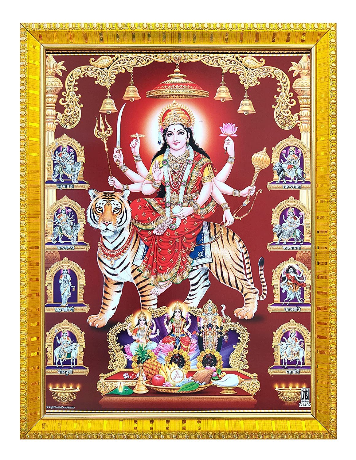Buy INDIAN BLESSING Durga maa/vaishno Devi/nav Durga on Tiger maa Kali ...