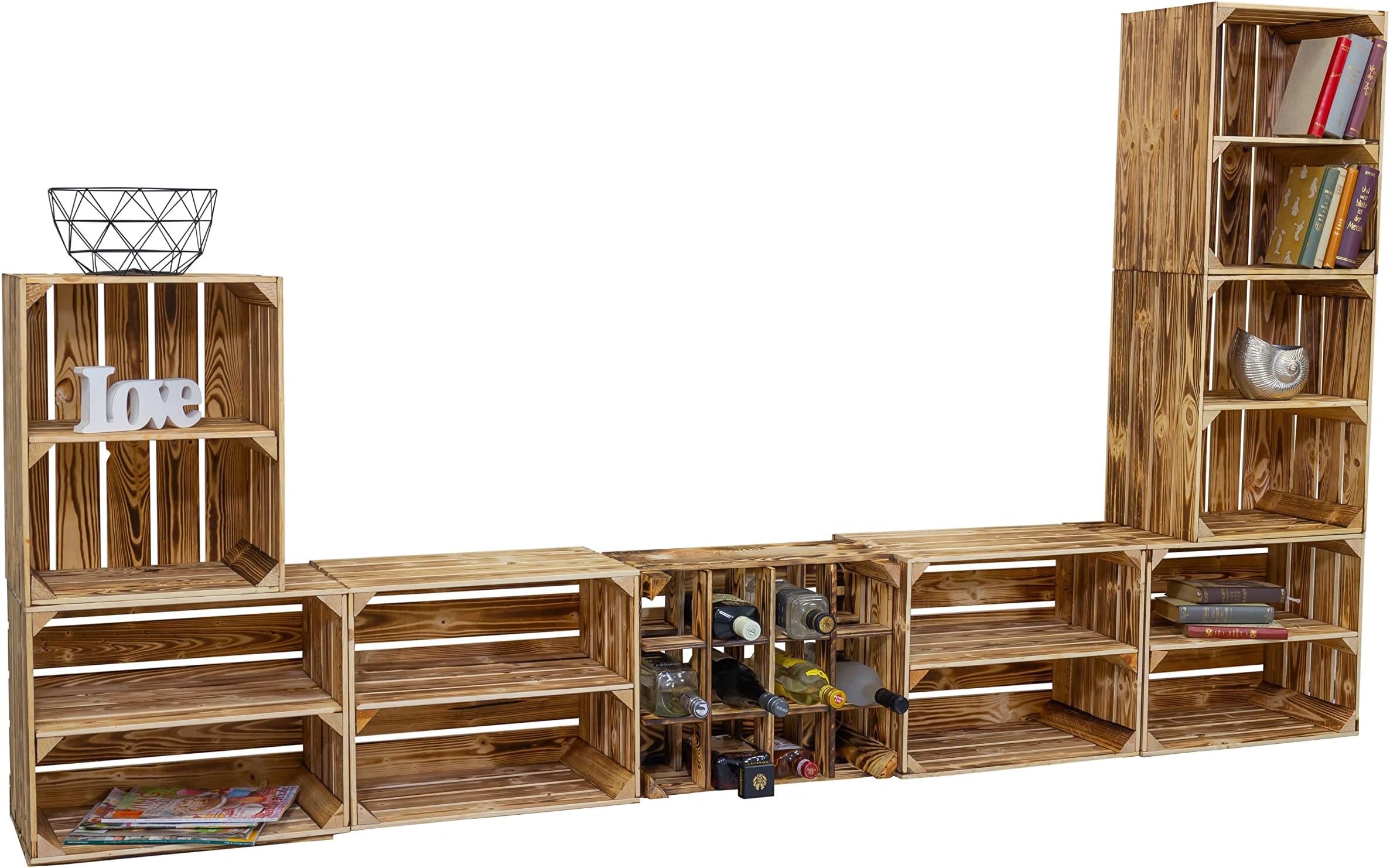 Vicco Lowboard Fyrk, Eiche rustikal/Schwarz, 226 x 93 cm : Amazon.de ...