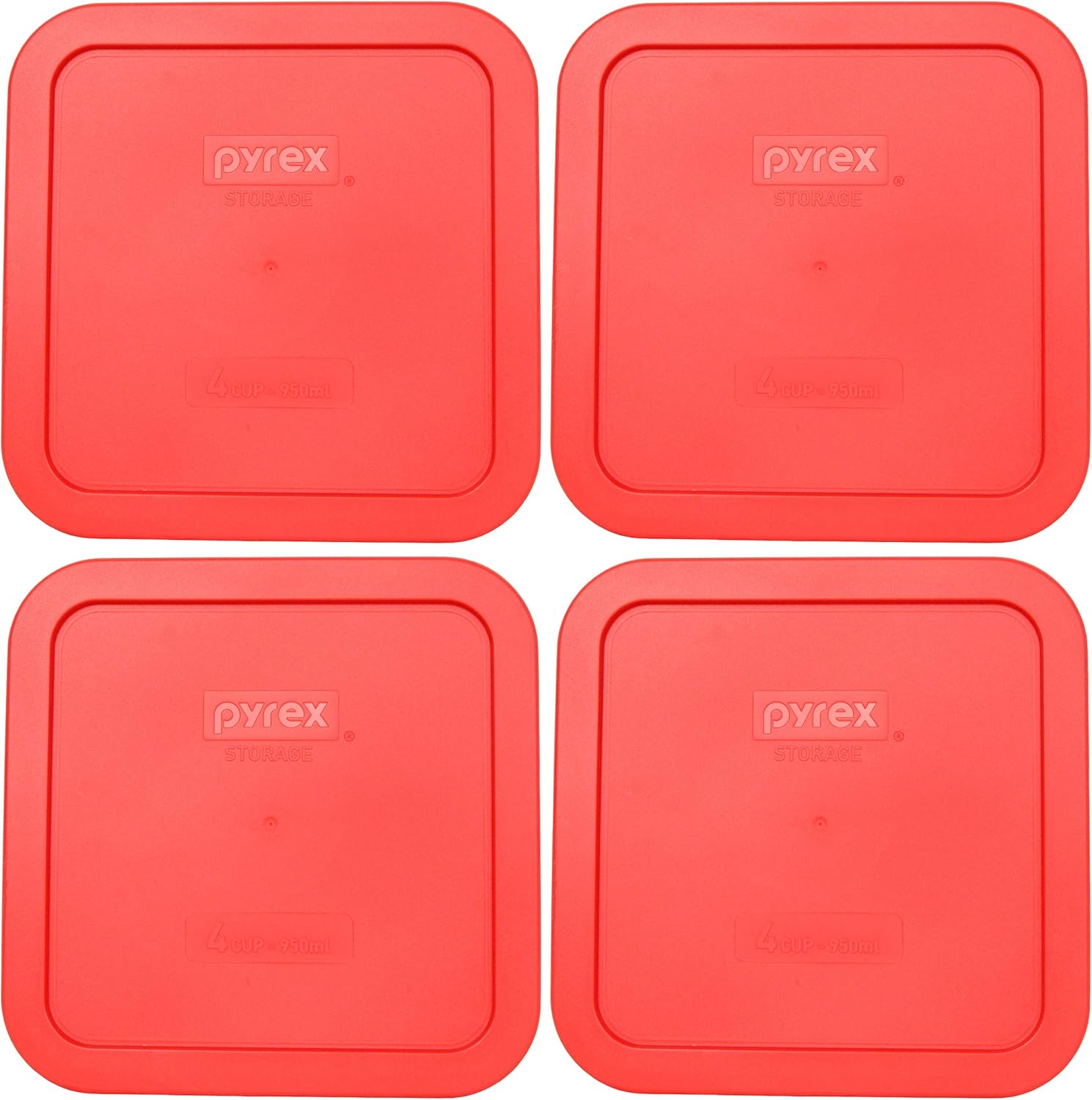 Pyrex 8704-PC 6.5 Cup Red Square Plastic Lid - 4 Pack : Amazon.sg: Home
