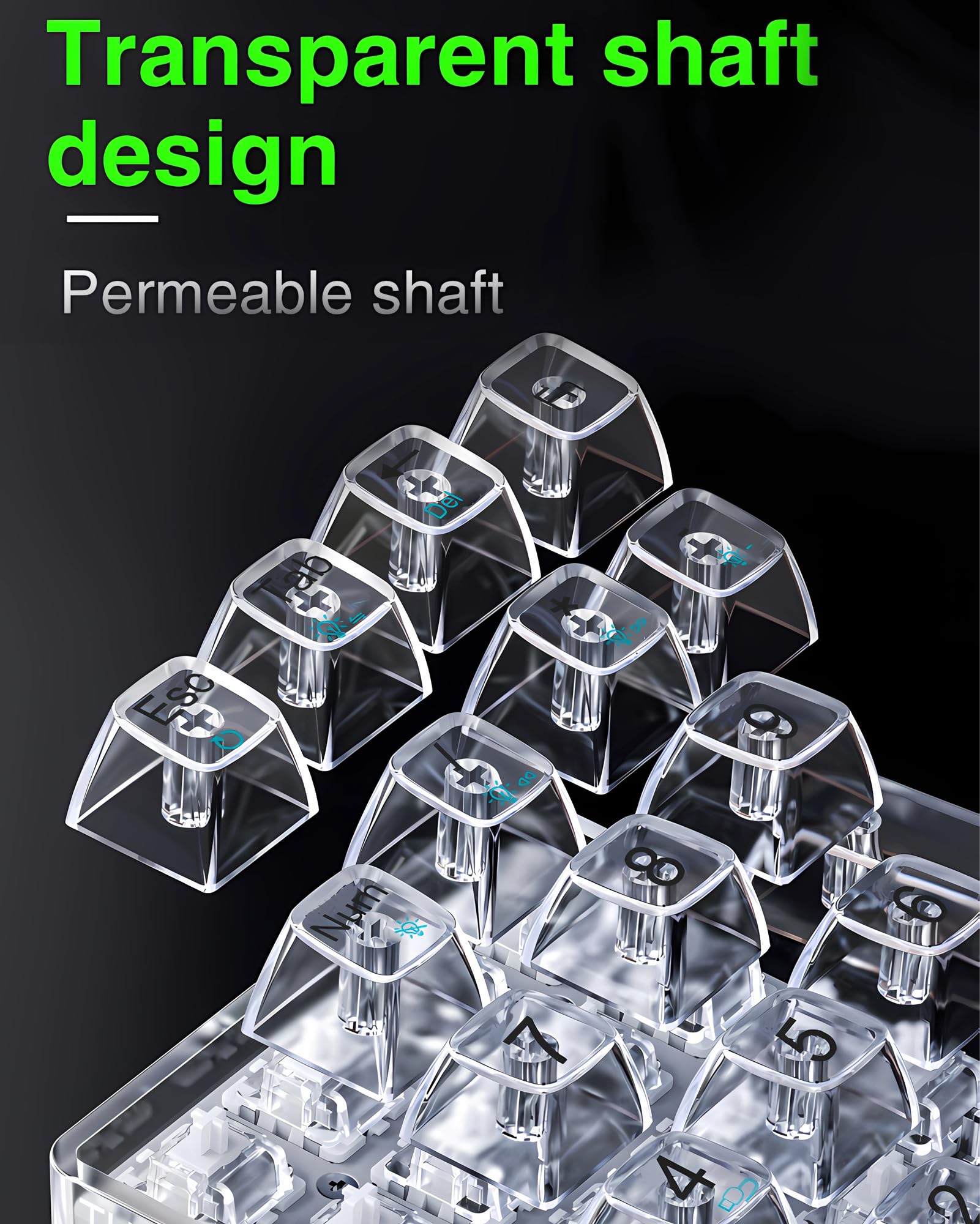 Snapklik.com : AULA 21 Key Tri-Mode Connect Number Pad, Transparent ...