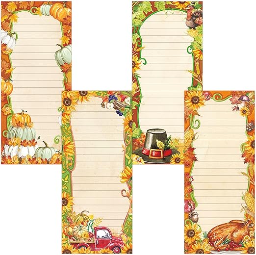 Amazon.com : Whaline 4 Pack Fall Magnetic Notepads Thanksgiving List To ...