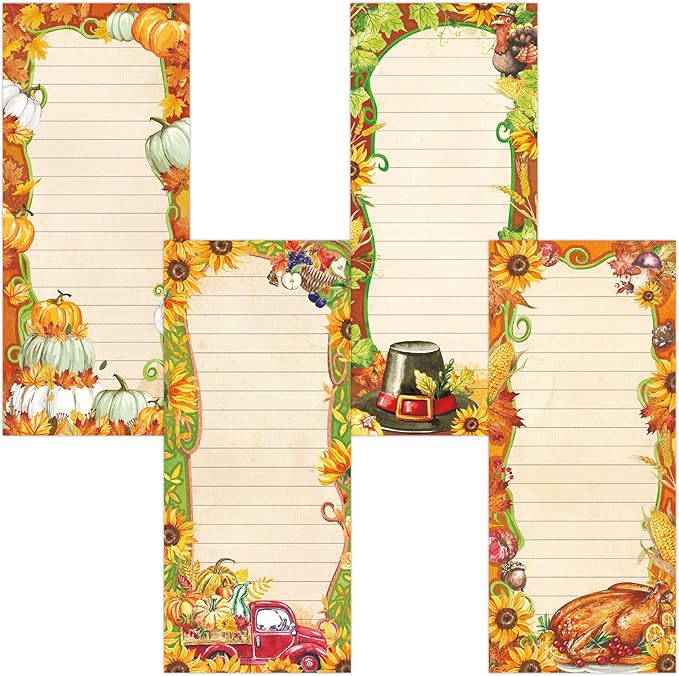 Amazon.com : Whaline 4 Pack Fall Magnetic Notepads Thanksgiving List To ...