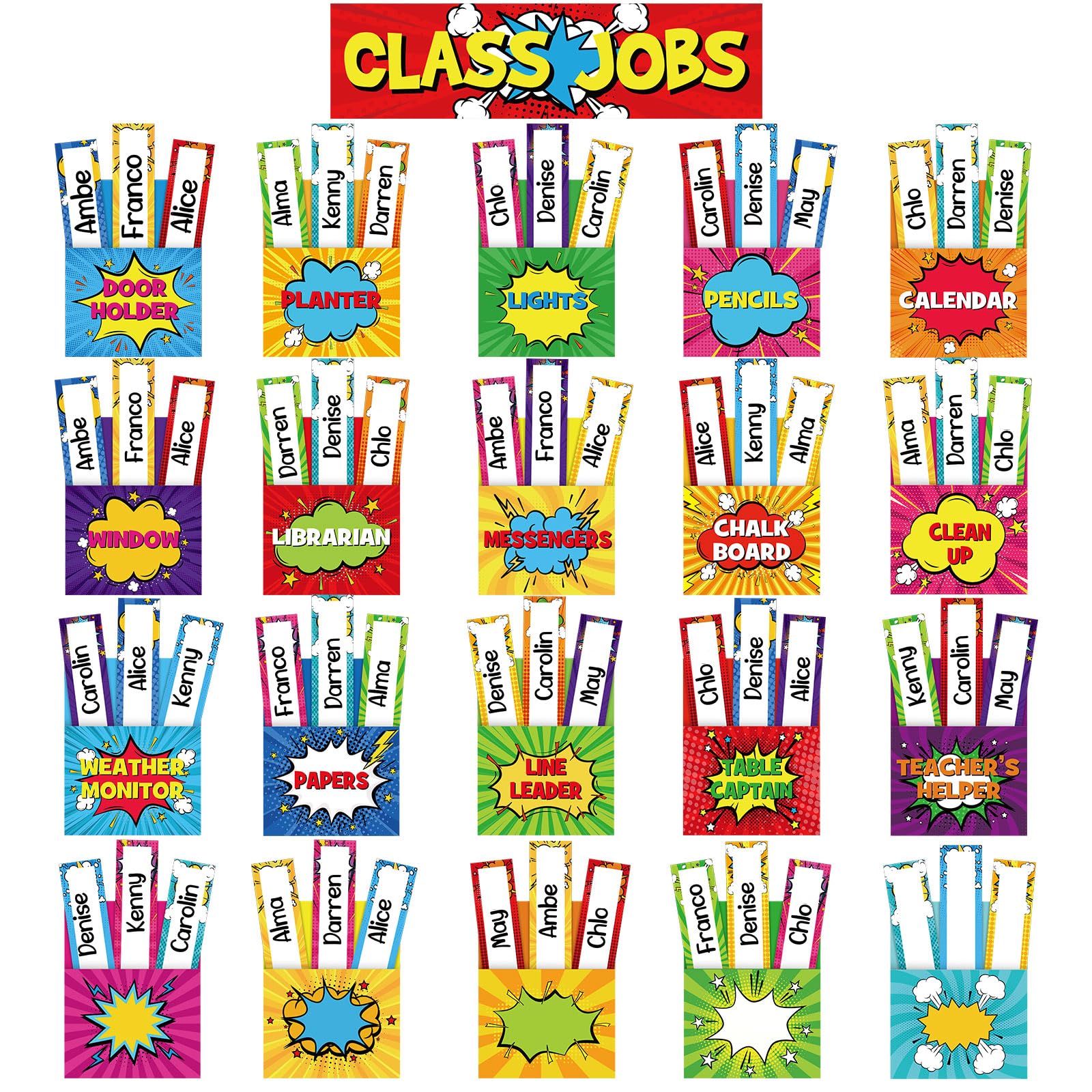 Snapklik.com : Pasimy 81 Pcs Hero Comic Class Jobs Chart Hero Class ...