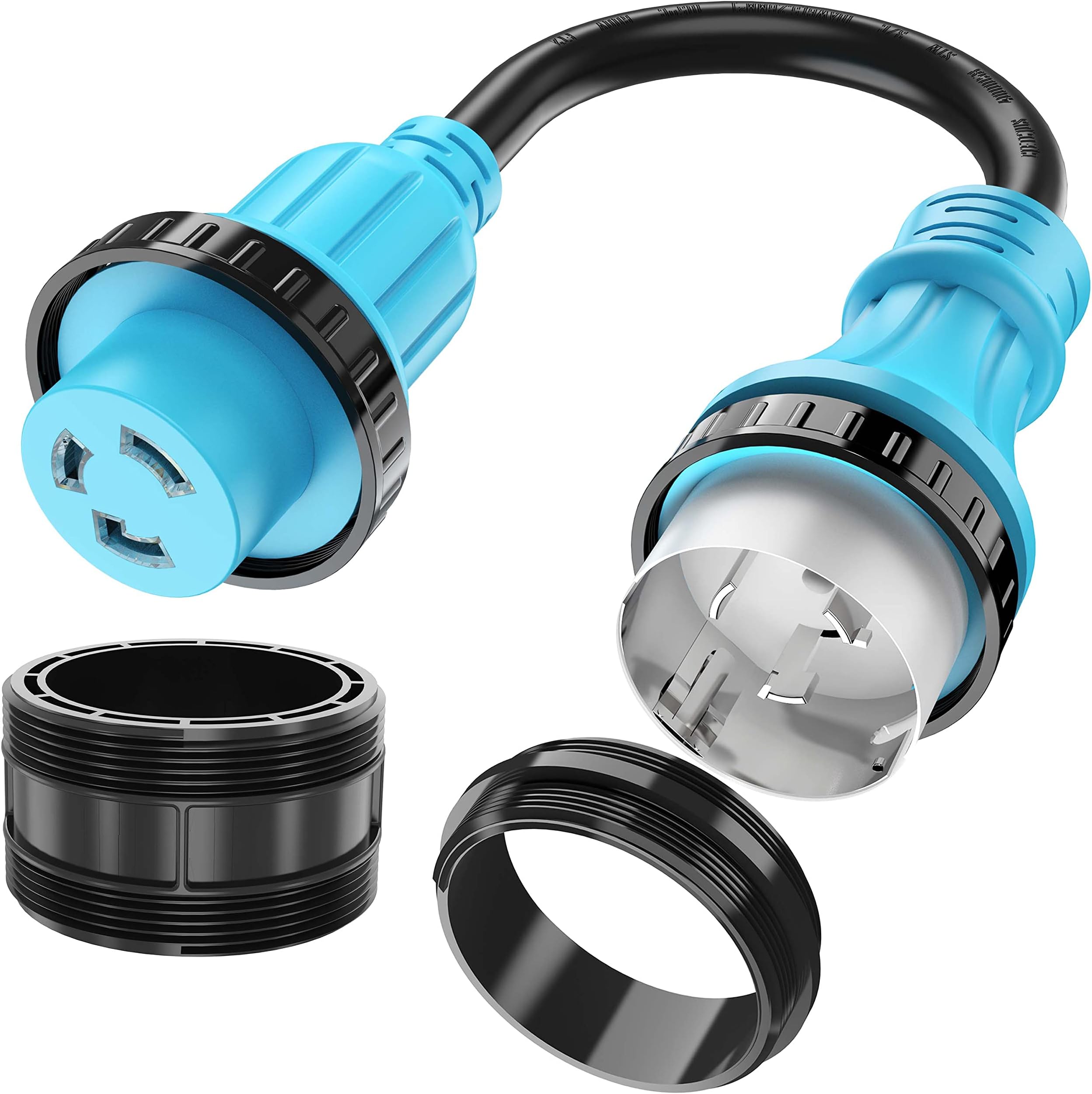 Amazon.com: CircleRiver 50 Amp 1.8FT Cable Shore Power Adapter 125/250V ...