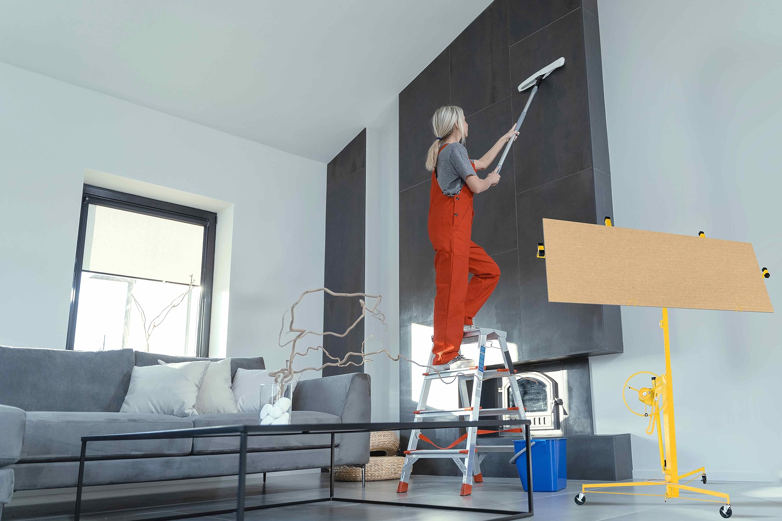 Sheetrock Jack Lift With Casters Drywall Panel Lift For 11ft Ceilings ...