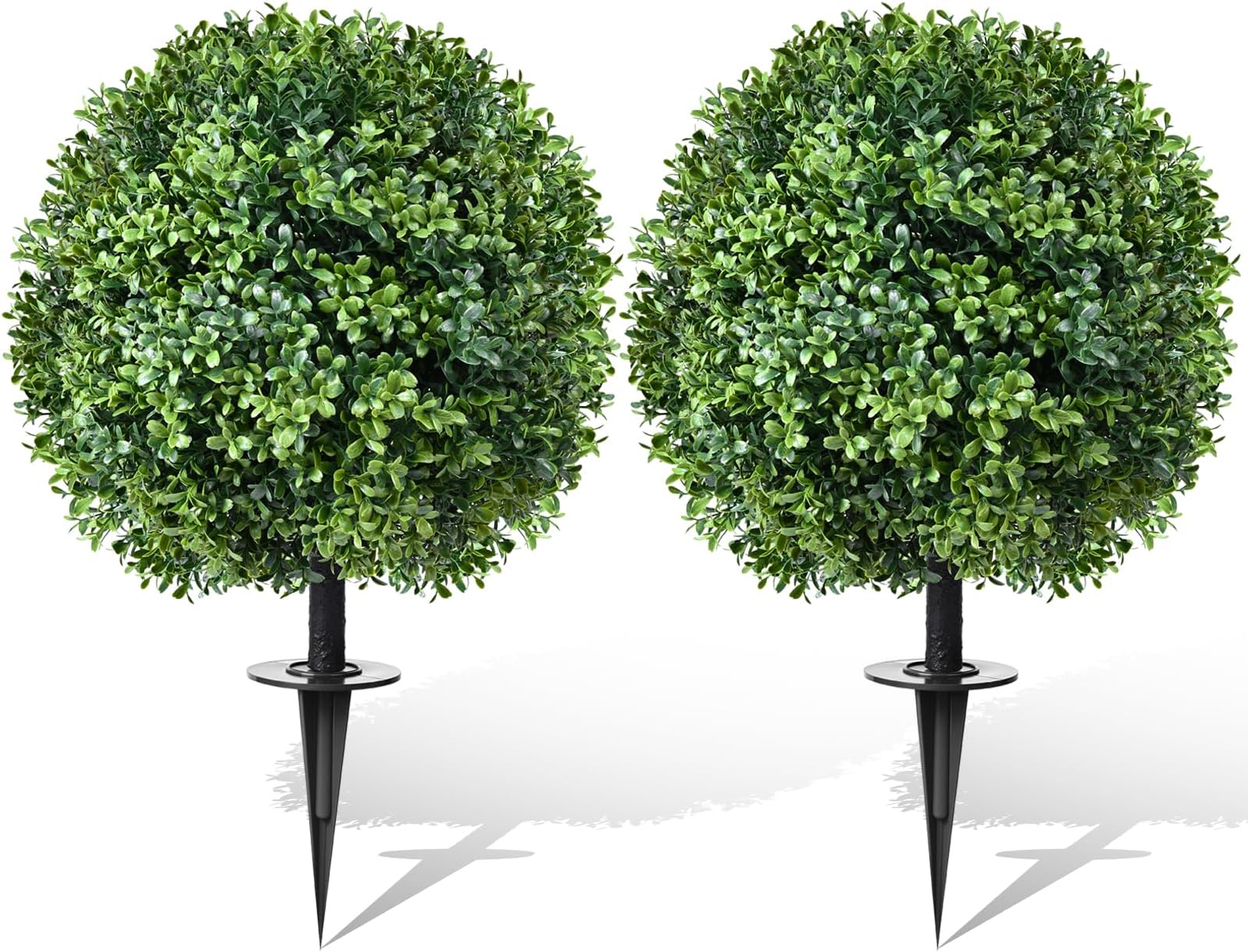 Amazon.com: AOKIIE Set of 2 Artificial Boxwood Topiary Ball Trees for ...