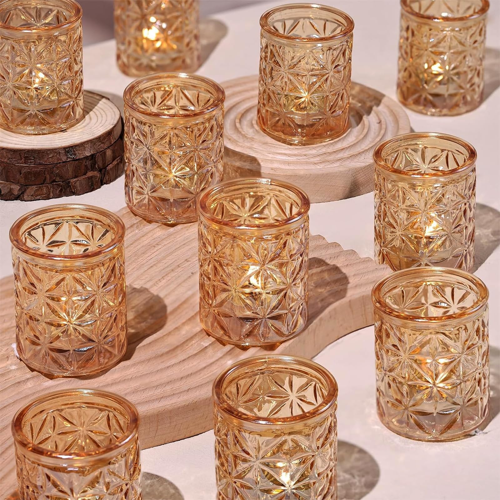 Amazon.com: 36 Votive Candle Holders, Clear Tealight Candle Holder for ...