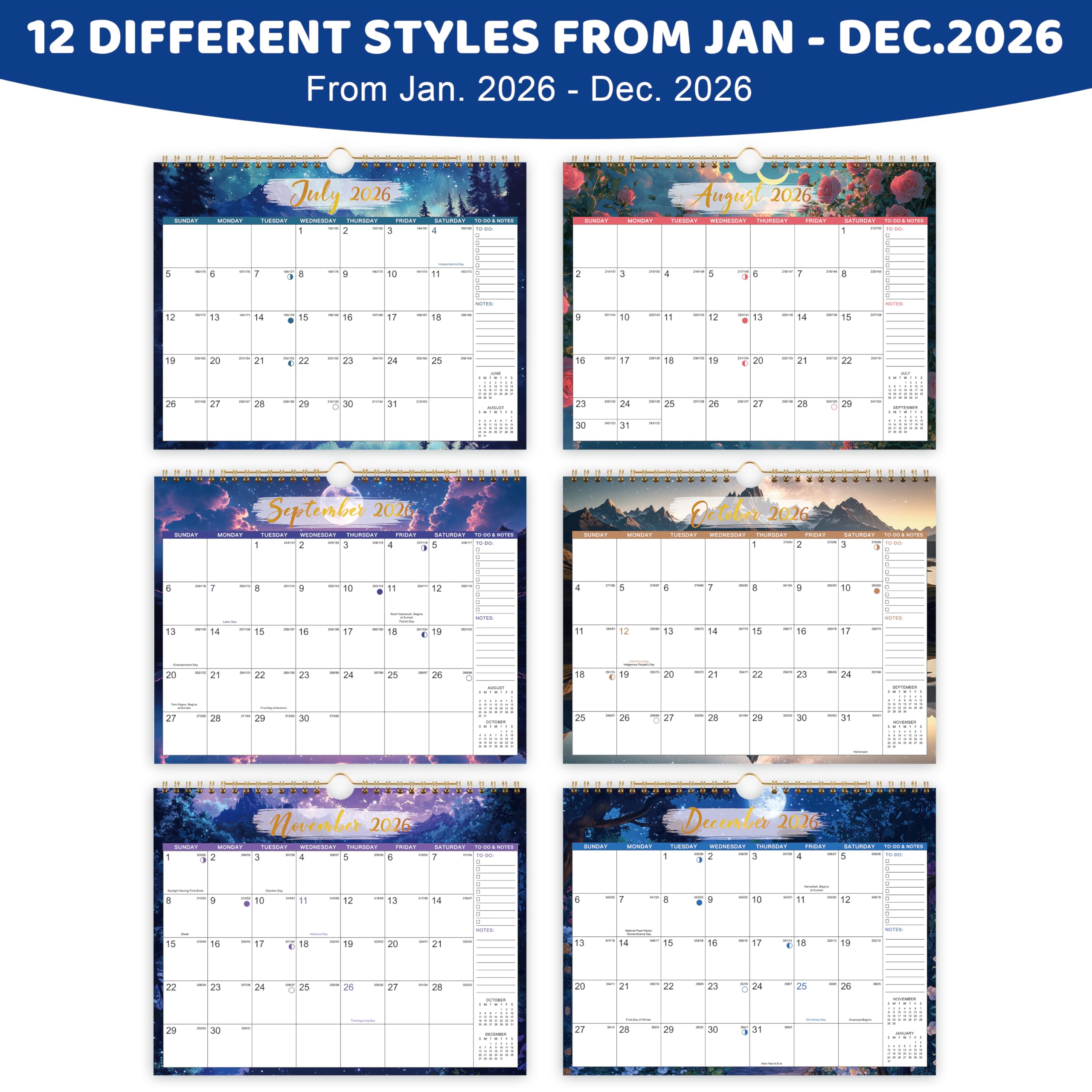 Snapklik.com : 2026 Wall Calendar - 2026 Calendar, JAN 2026 - DEC 2026 ...
