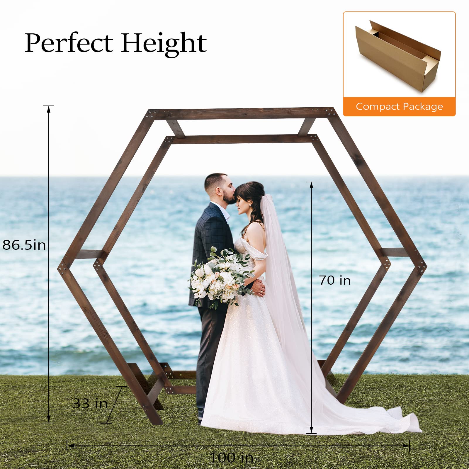 Snapklik.com : Wooden Wedding 7FT Arbor, Wedding Arch For Ceremony ...