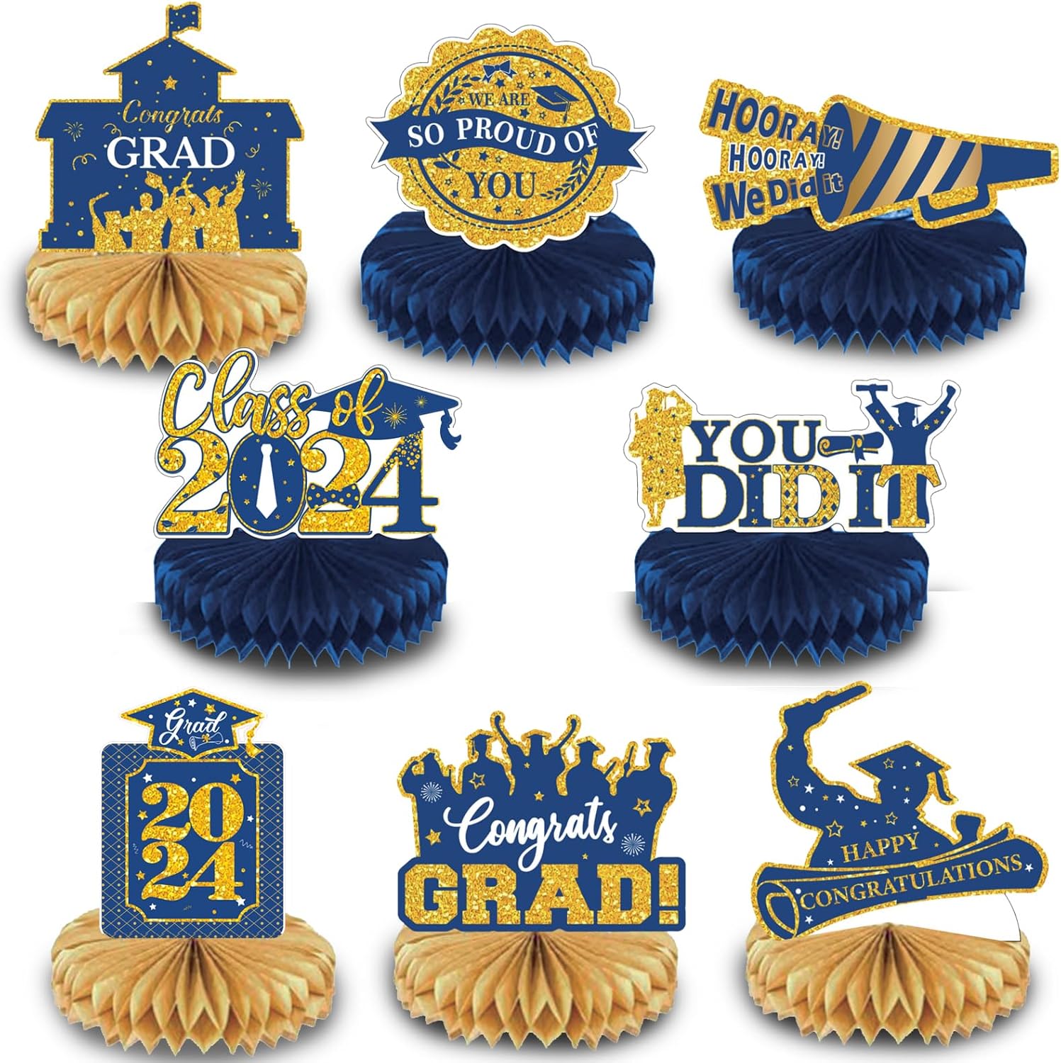 Amazon.com: 8 PCS Graduation Honeycomb Table Toppers for Graduation ...
