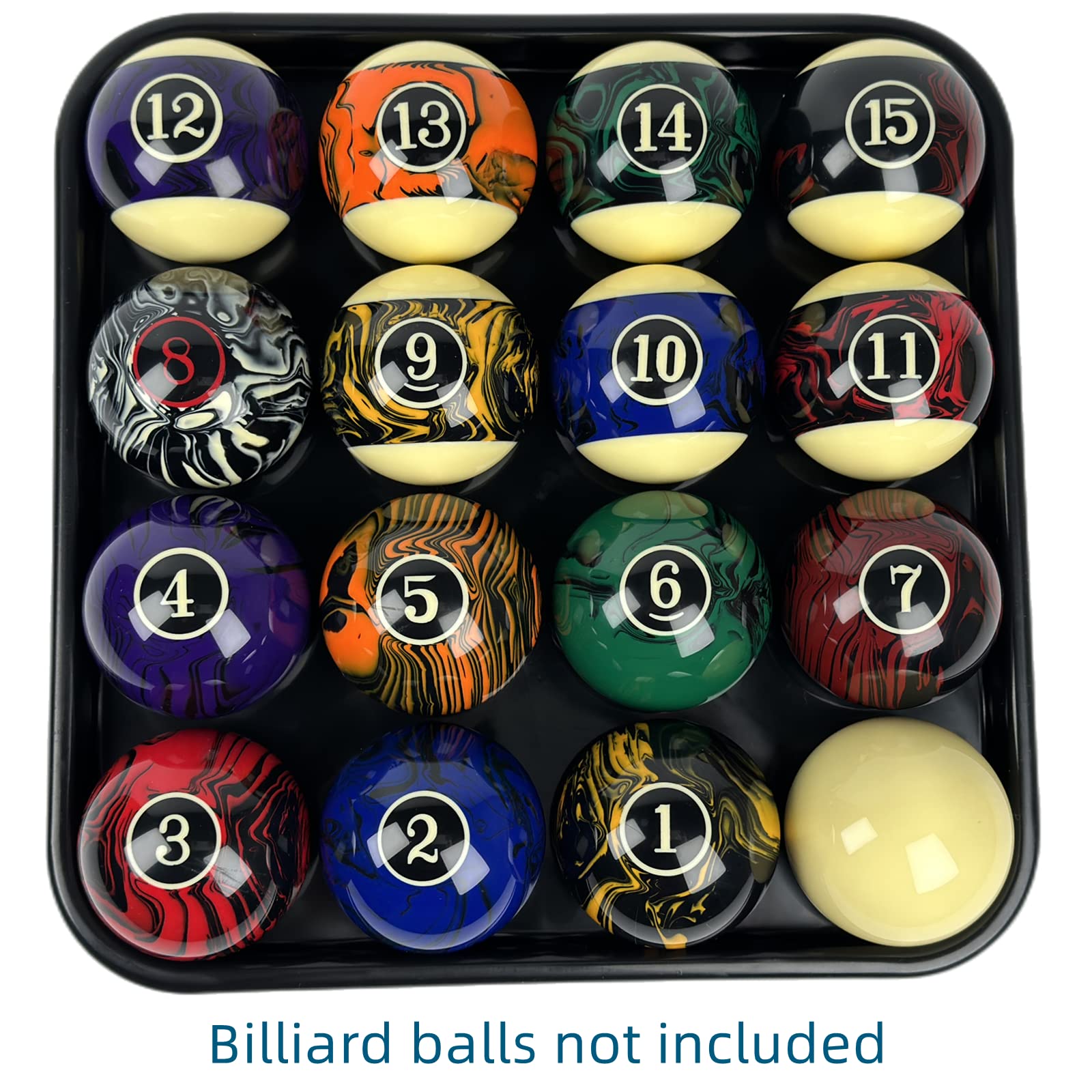 16 Holes Standard Billiards Ball Tray Pool Ball Storage Holder Black ...