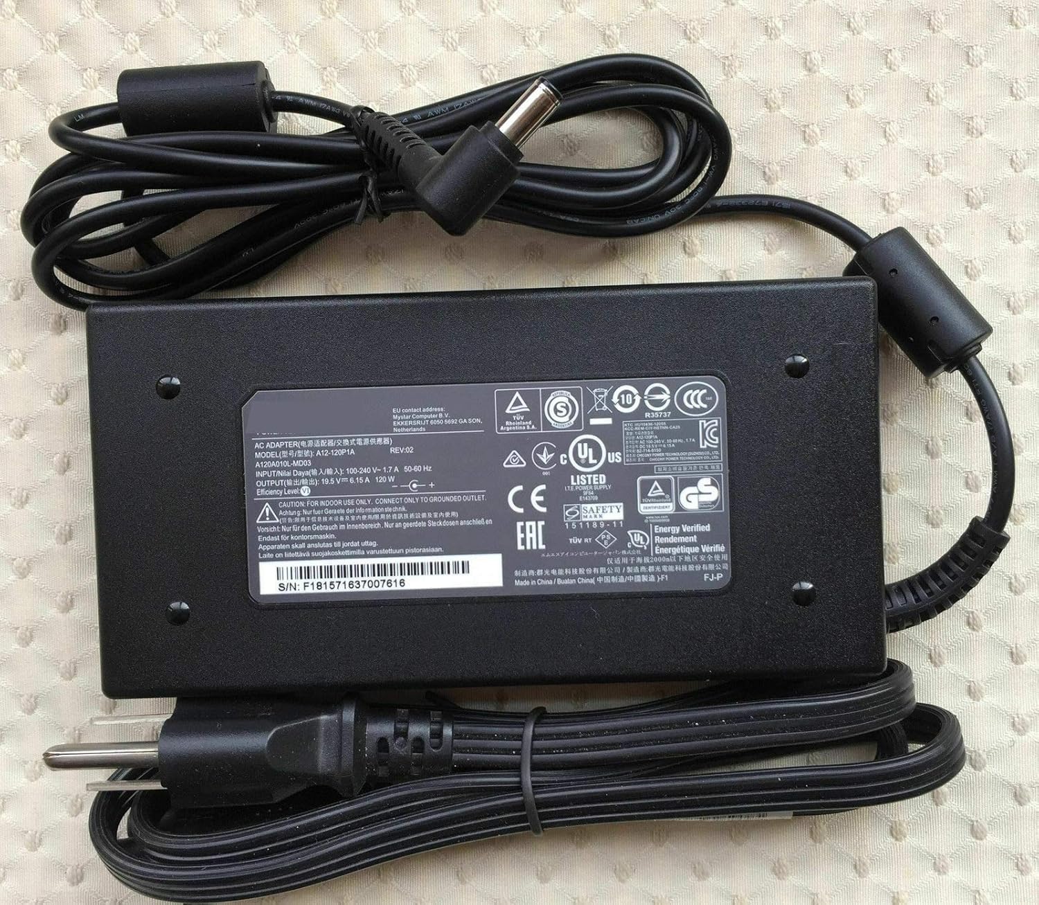 Amazon.com: Adaptador de CA de 19 V 6.32 A para cuaderno Chicony MSI ...