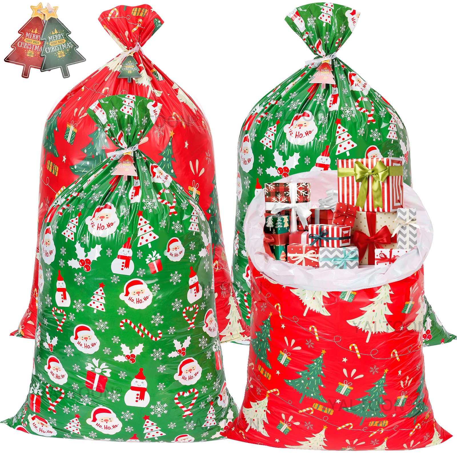 Amazon.com: Large Christmas Gift Bags, 4PCS 56"X 36" Jumbo Extra Large ...