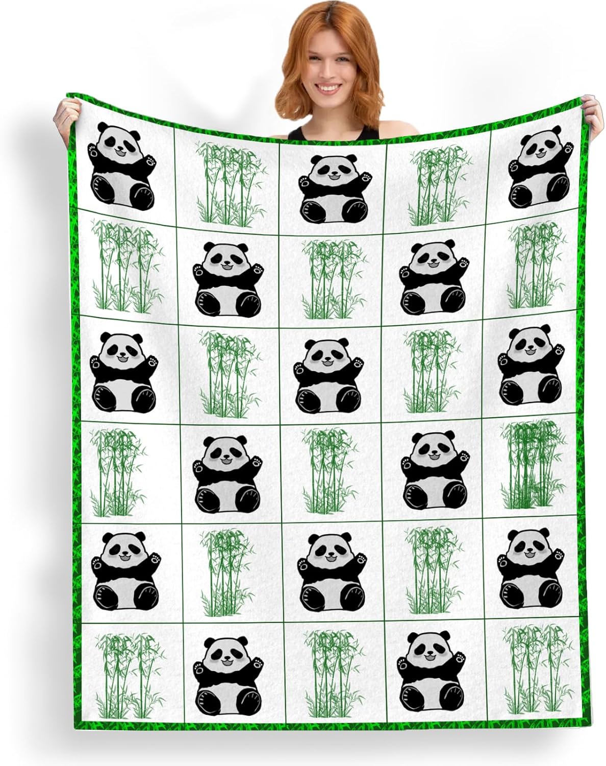 Amazon.com: Panda Throw Blankets Realistic Pandas Black White Animal ...