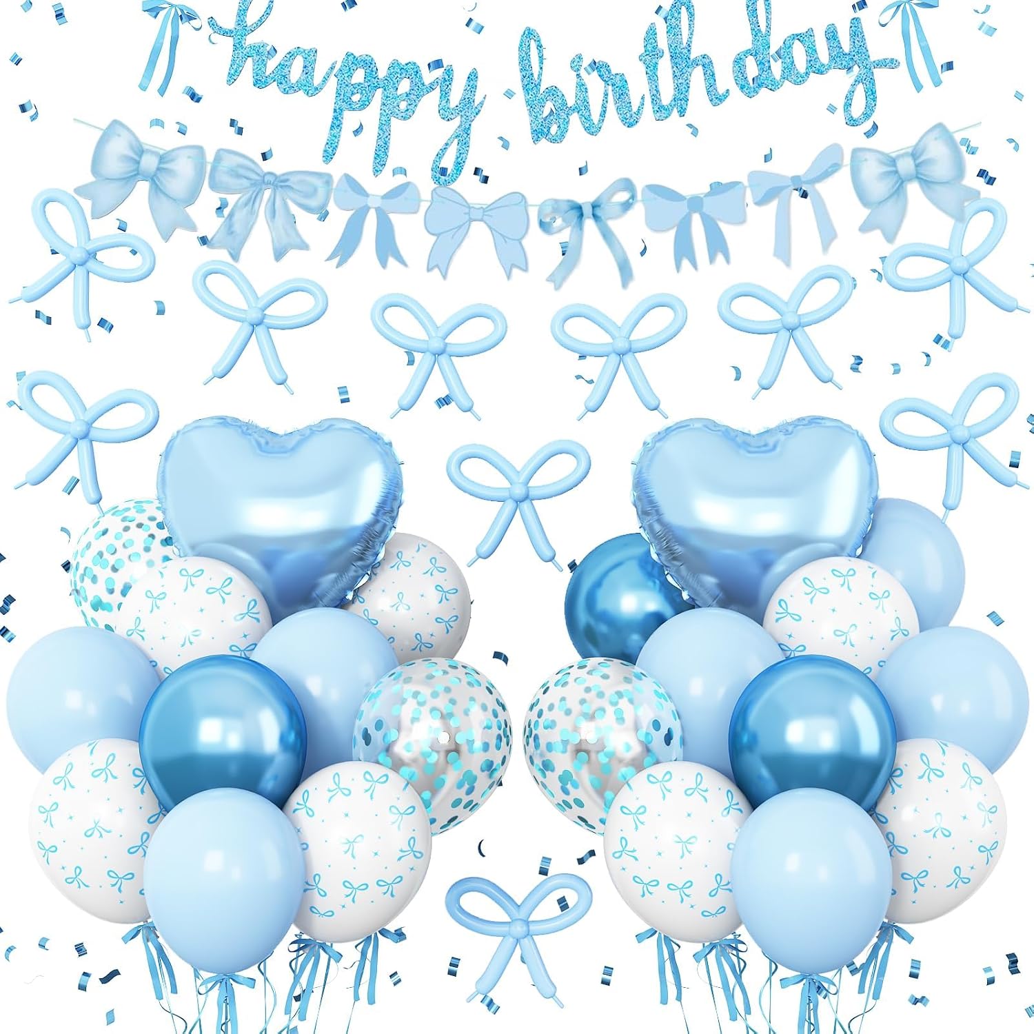 Amazon.com: Blue Bow Birthday Decorations,Bow Coquette Party ...
