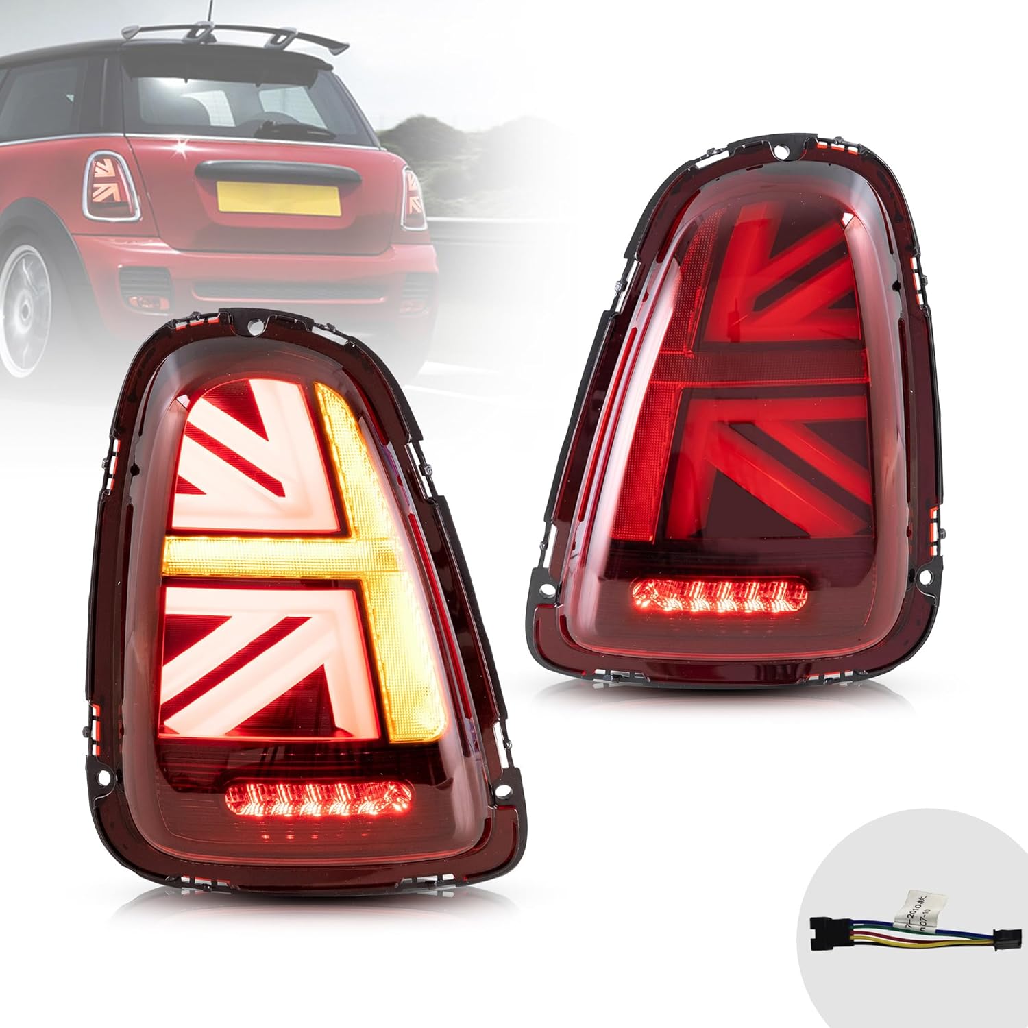 Amazon.com: VLAND LED Union Jack Red Tail Lights Compatible For [ 2007 ...