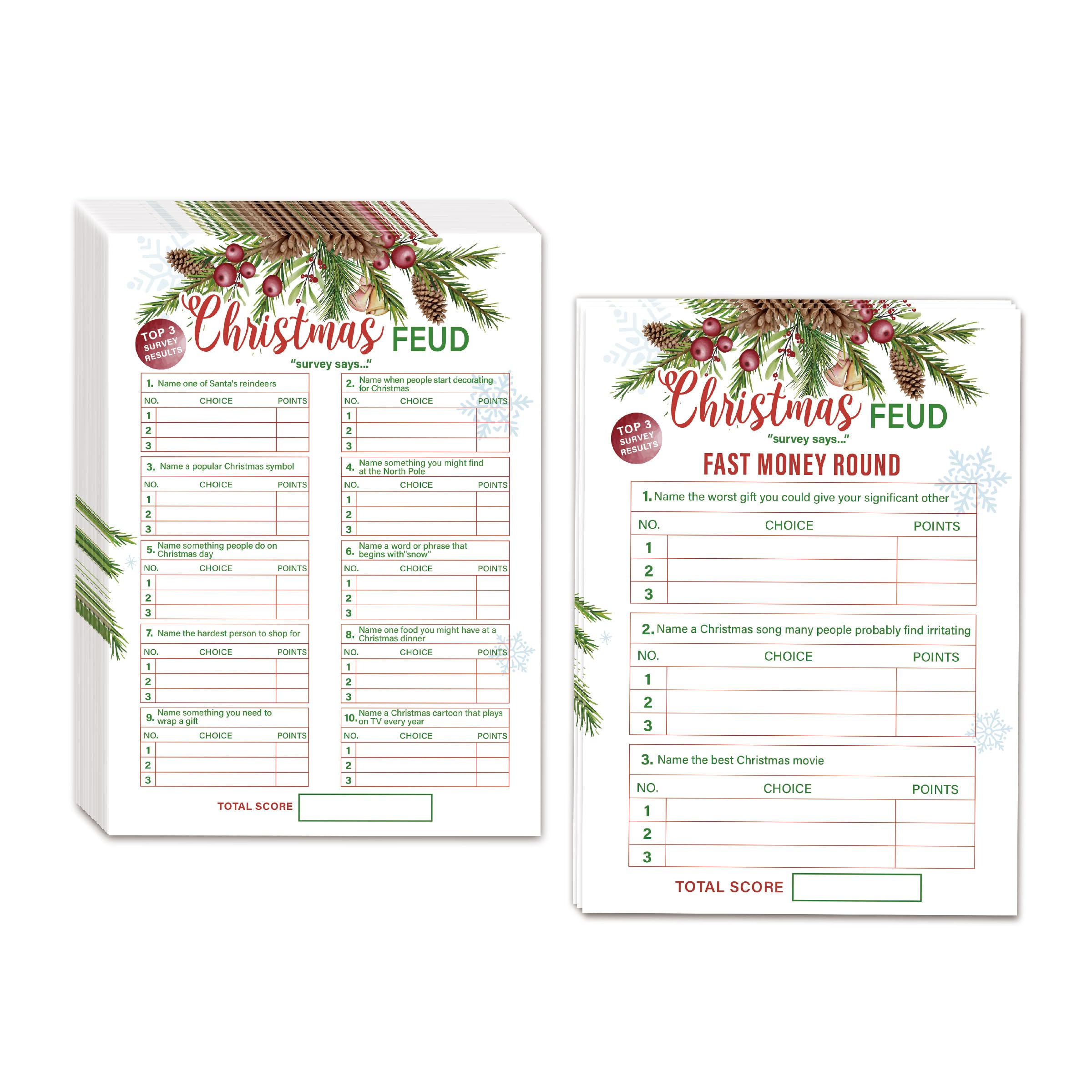 Amazon.com: Christmas Party Friendly Feud Quiz, Christmas Feud Quiz ...