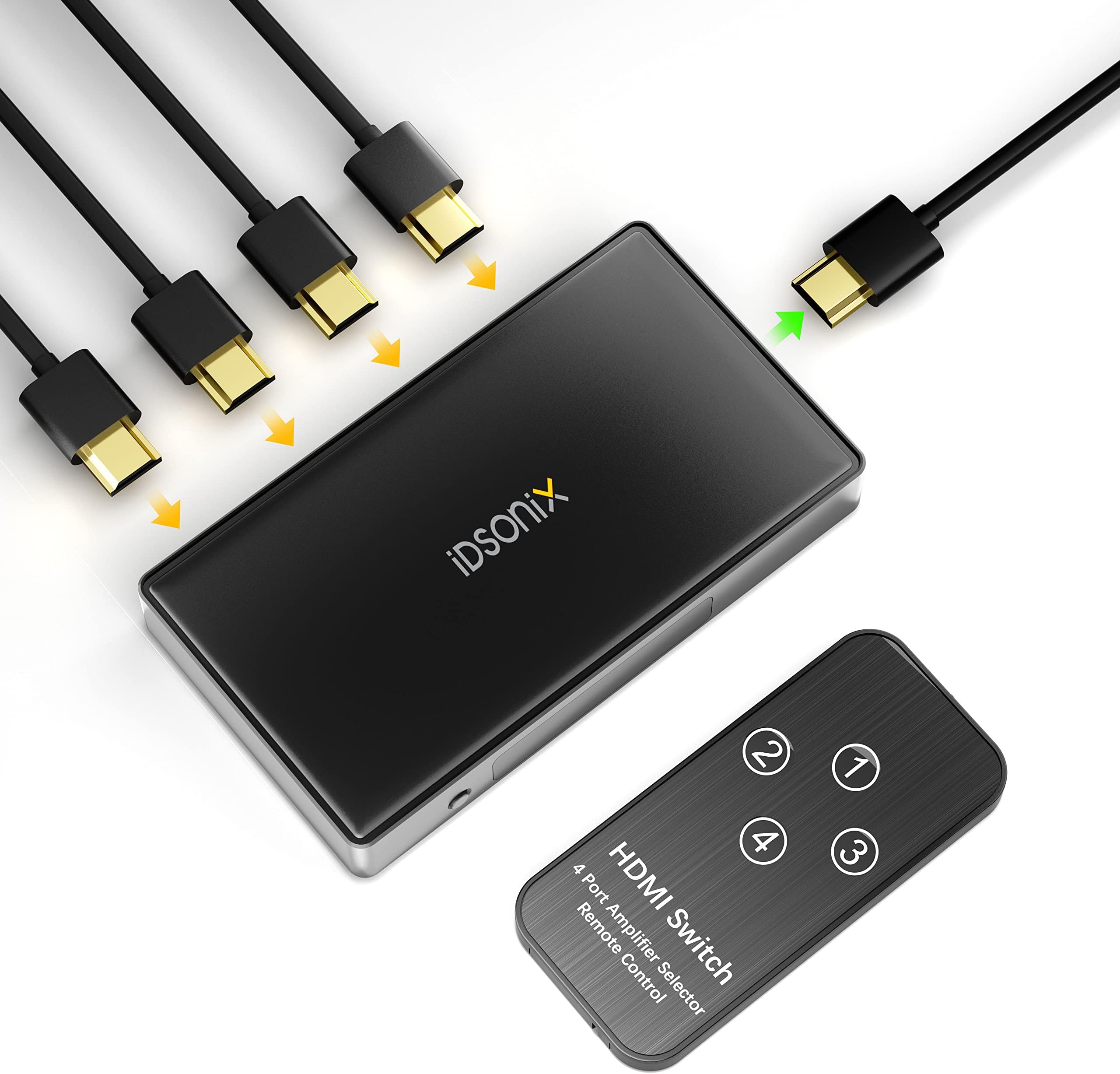 Amazon.com: ONN. 4-Device HDMI Switch with Remote Control, Black ...