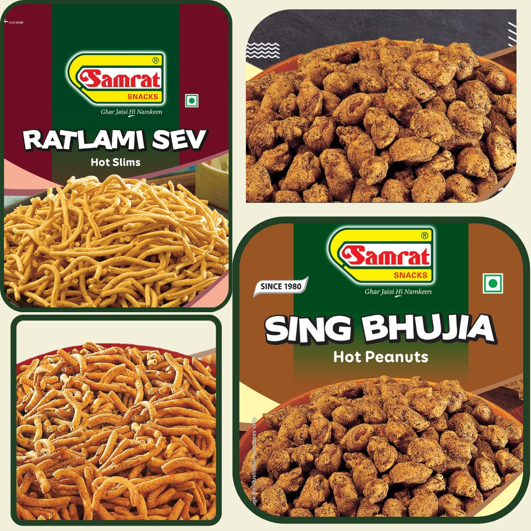 SAMRAT| Assorted Combo Pack of 2 | SING BHUJIA (Tasty Peanuts ...
