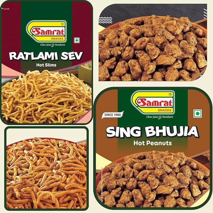 SAMRAT| Assorted Combo Pack of 2 | SING BHUJIA (Tasty Peanuts ...