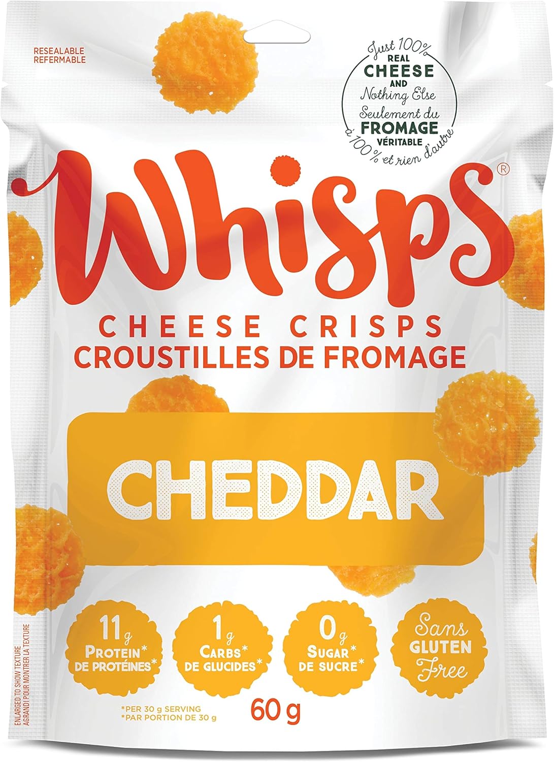Whisps Cheddar Cheese Crisps, Cheddar, 60 Grams : Amazon.ca: Grocery ...
