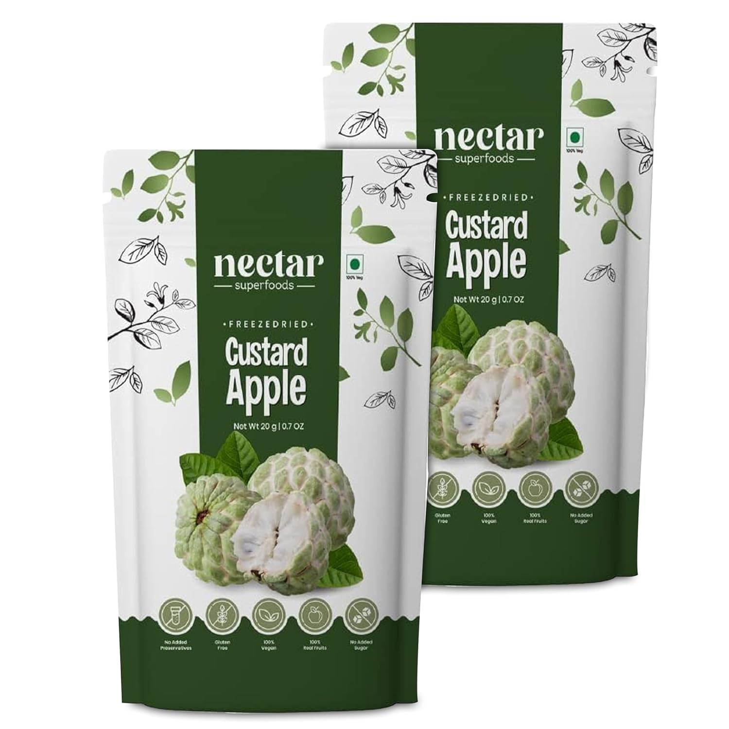 Nectar Superfoods Freeze Dried Custard Apple | No Preservatives, No ...