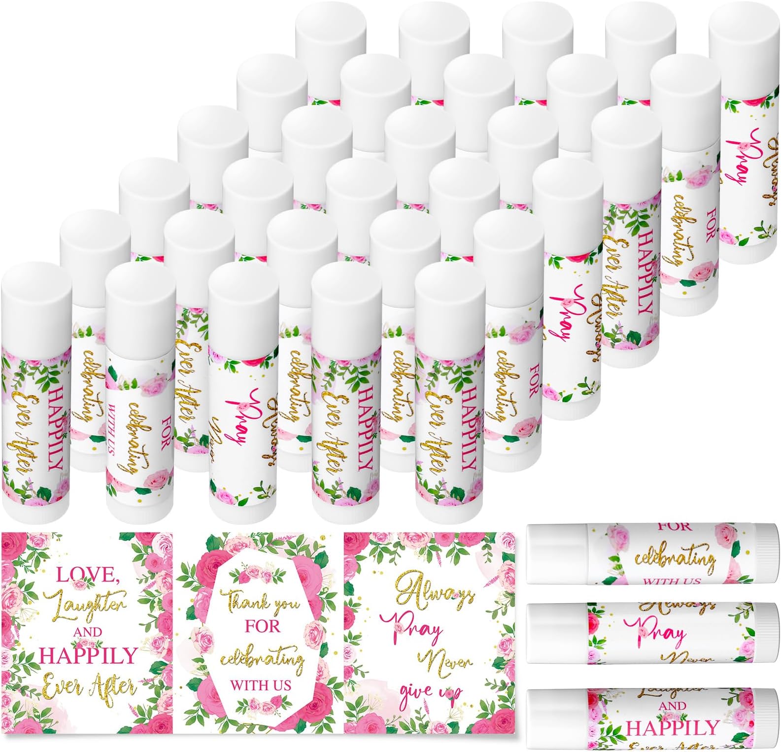Amazon.com : Redbaker 30 Pcs Wedding Lip Balms Bulk Wedding Bridal ...
