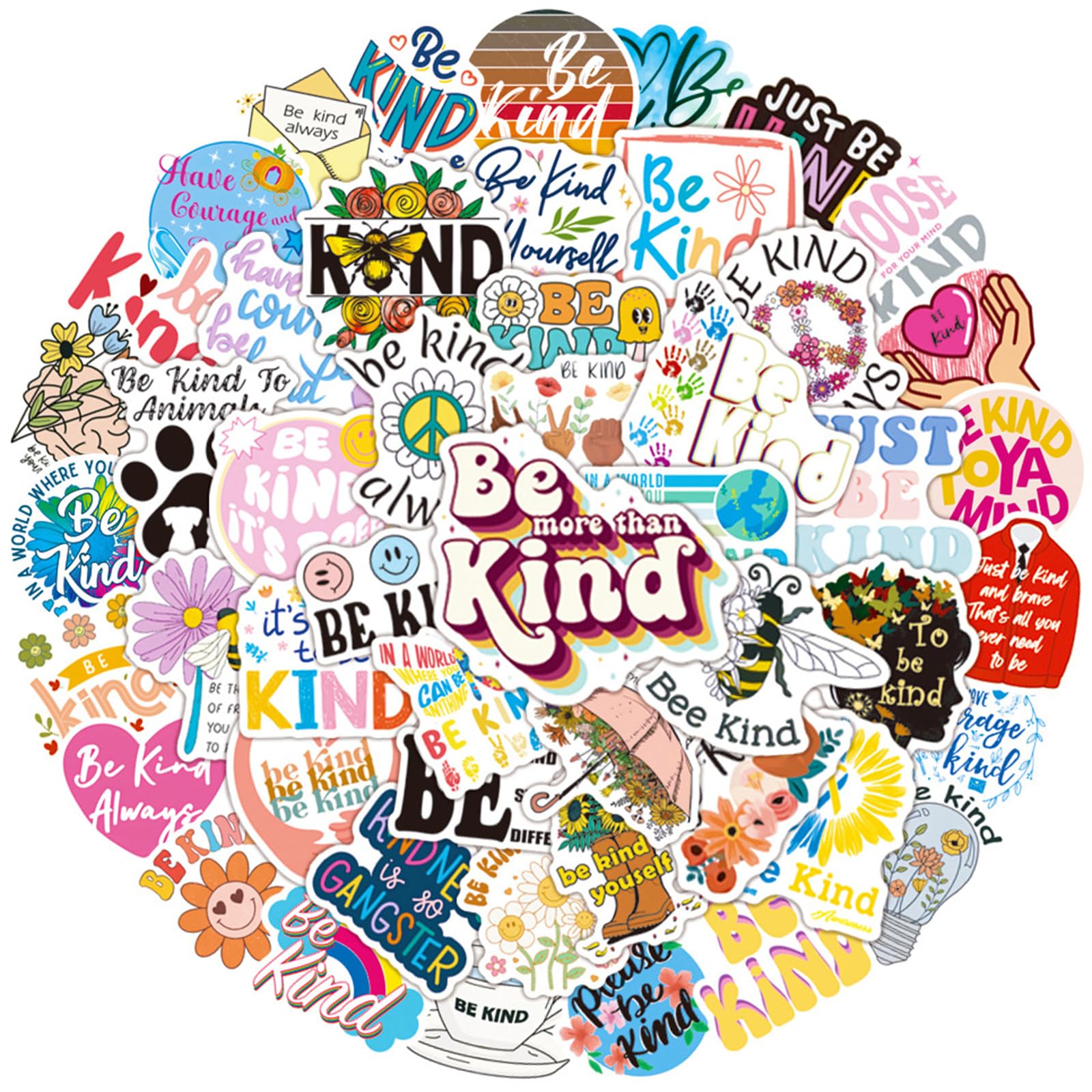 Amazon.com: Kindness Stickers for Teens Adults, 50pcs Be Kind Stickers ...