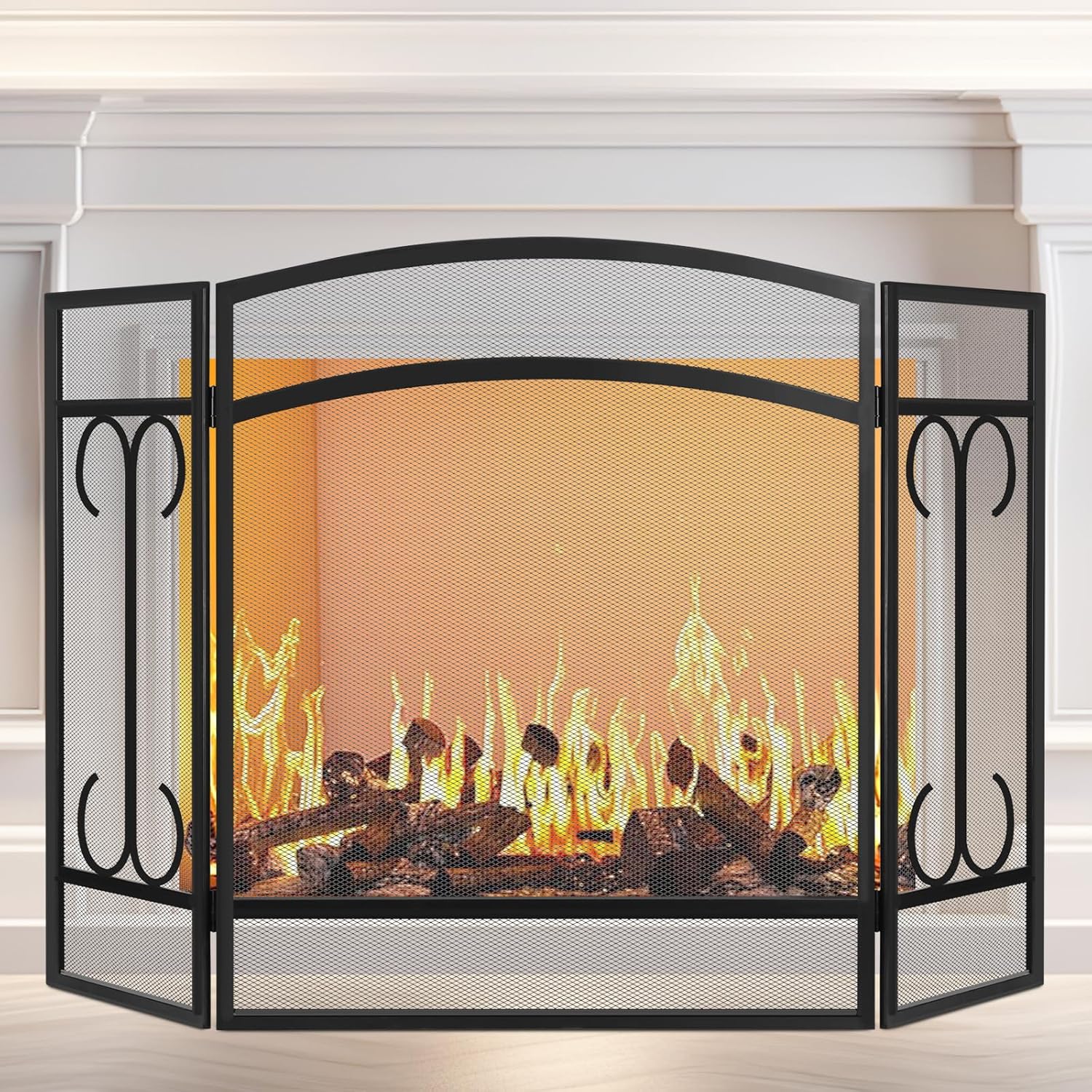 Amazon.com: Gtongoko 3 Panel Fireplace Screen 48" W x 29" H Modern ...
