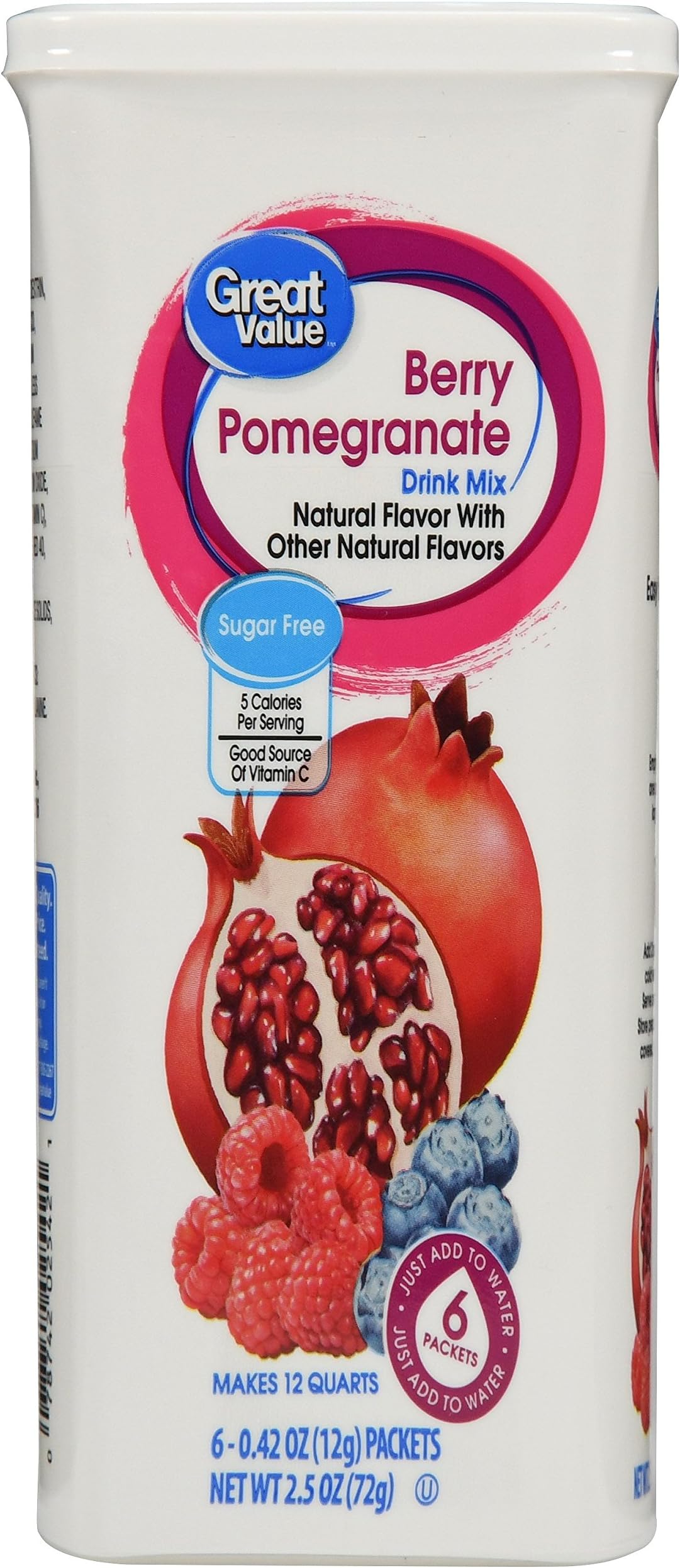 Amazon.com : Great Value Berry Pomegranate Drink Mix, 6 Count per pack ...