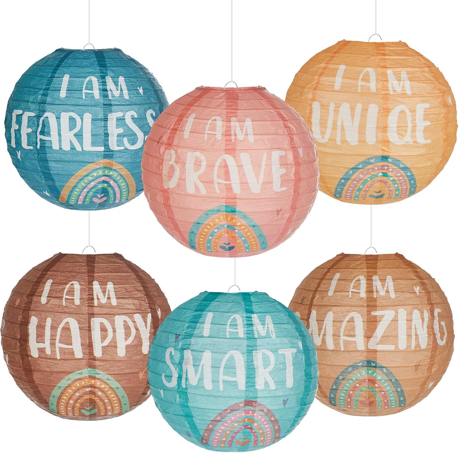 6PCS 8Inch Boho Hanging Paper Lanterns Classroom Decoration Retro ...
