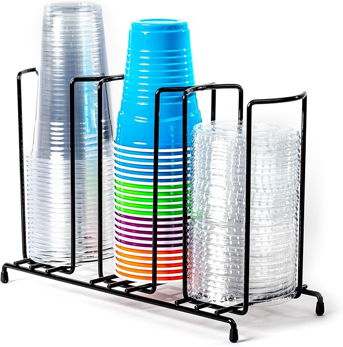 Amazon.com - Inevibe Wire Frame Cup and Lid Organizer, 3 Compartment ...