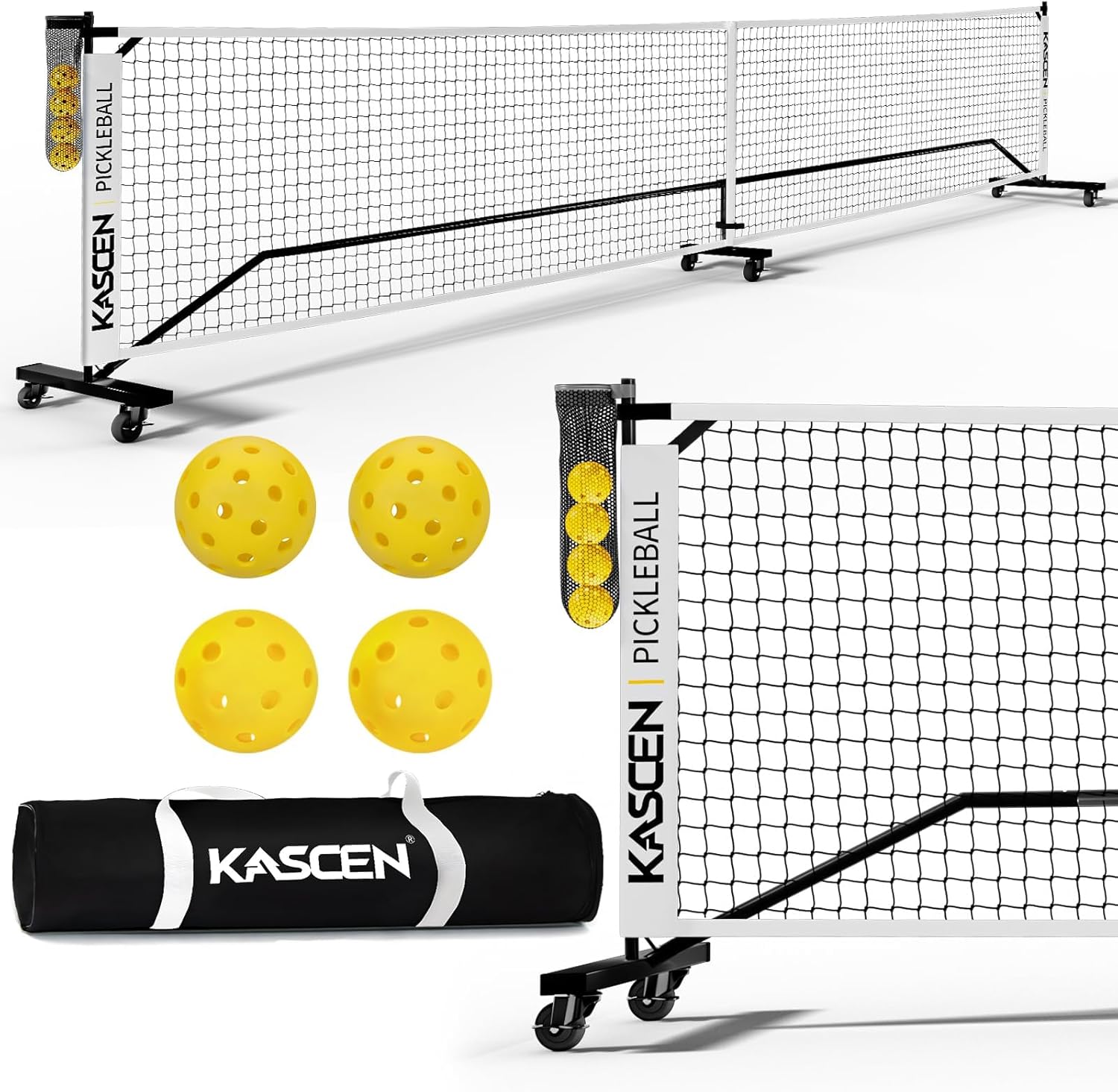 Amazon.com : KASCEN Portable Pickleball Net for Driveway - 22 FT ...