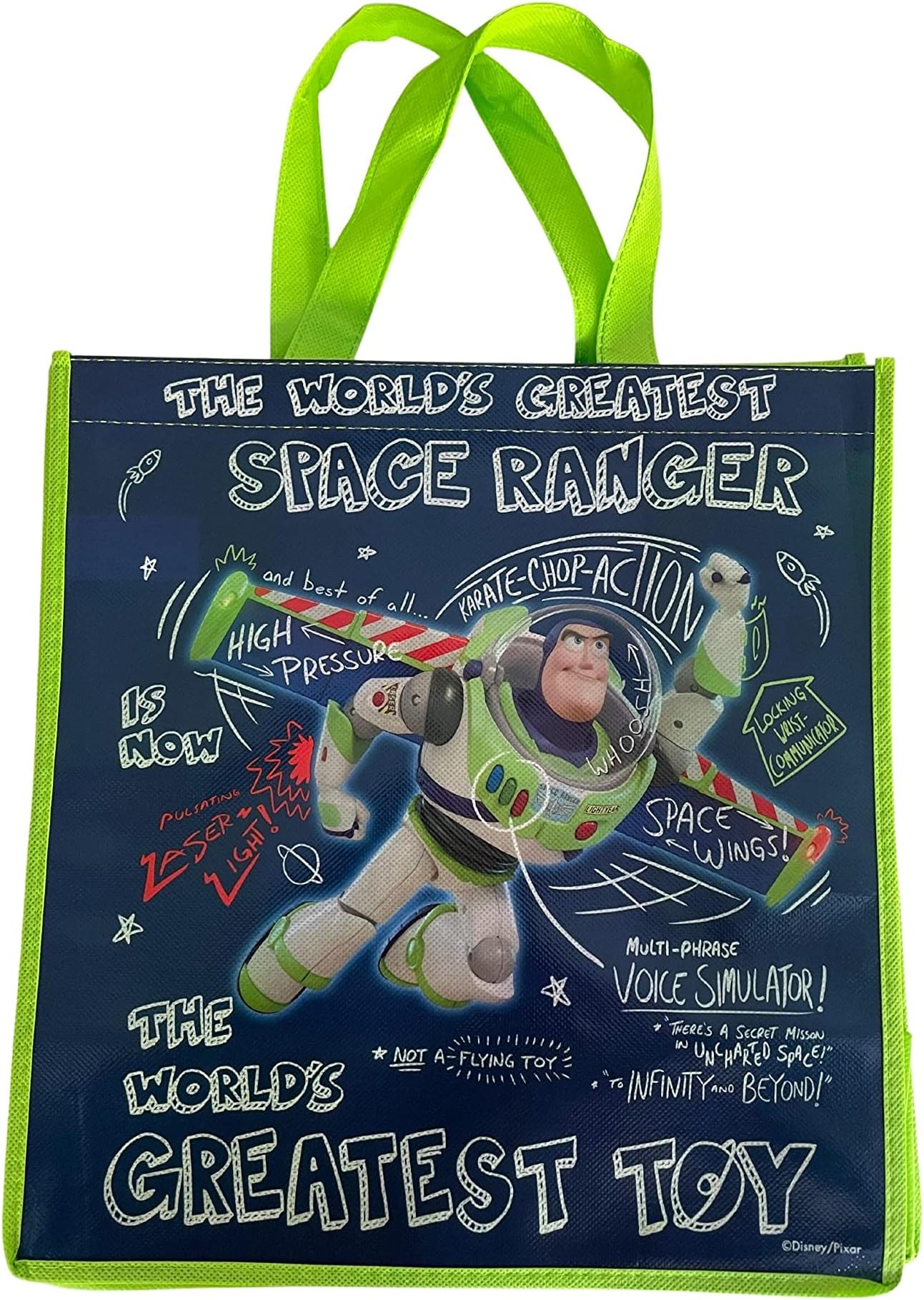 Amazon.com: Disney Pixar's Buzz Lightyear Space Ranger Reusable Tote ...