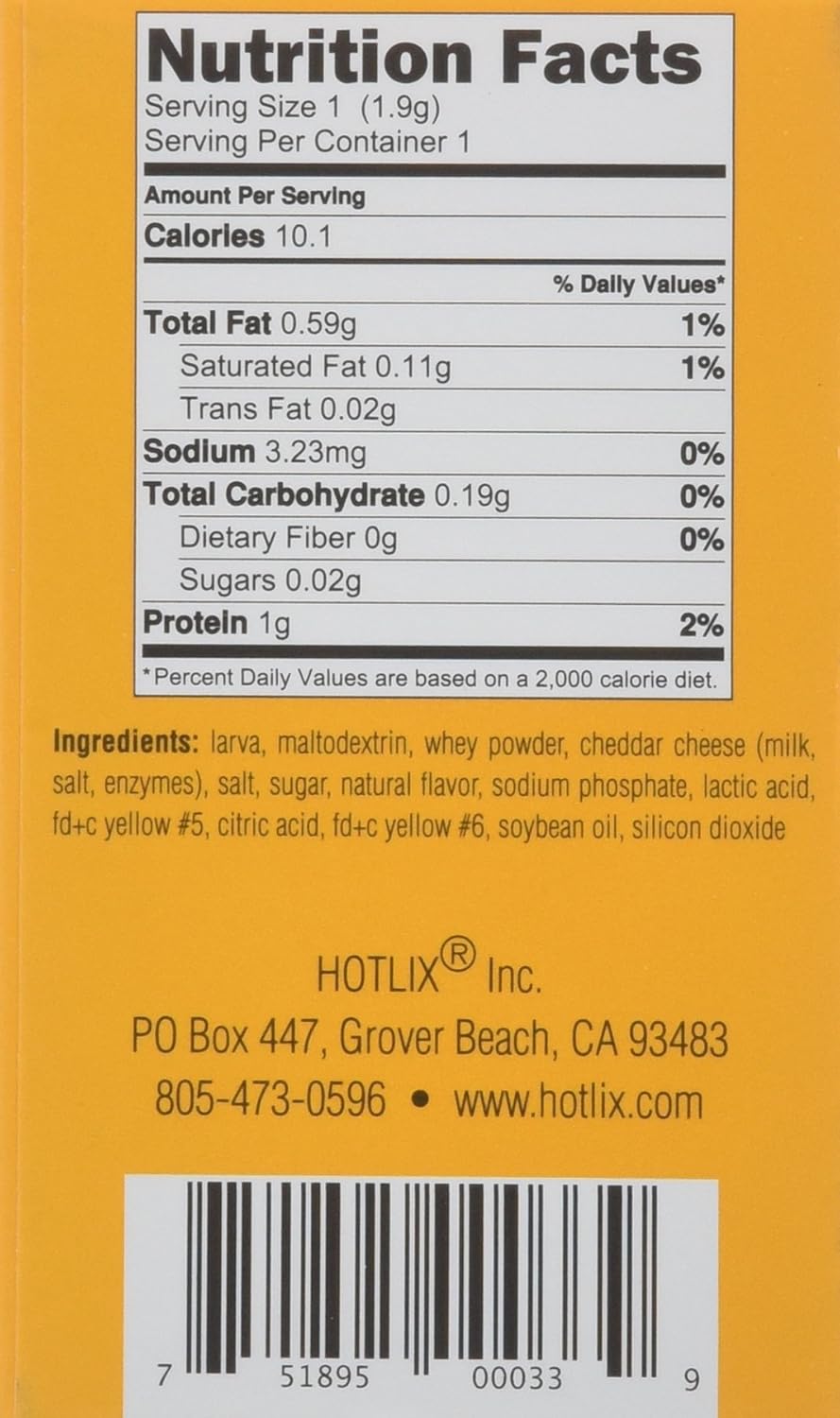 Hotlix Larvas Queso Cheddar – Yaxa Colombia