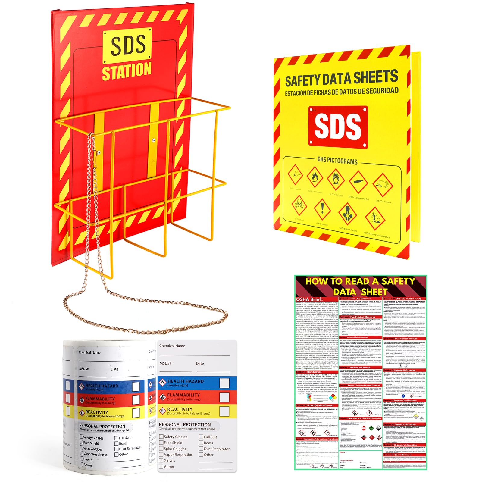 Msds Sds Binder And Wall Station Yellow Heavy Duty 3 | Desertcart EGYPT