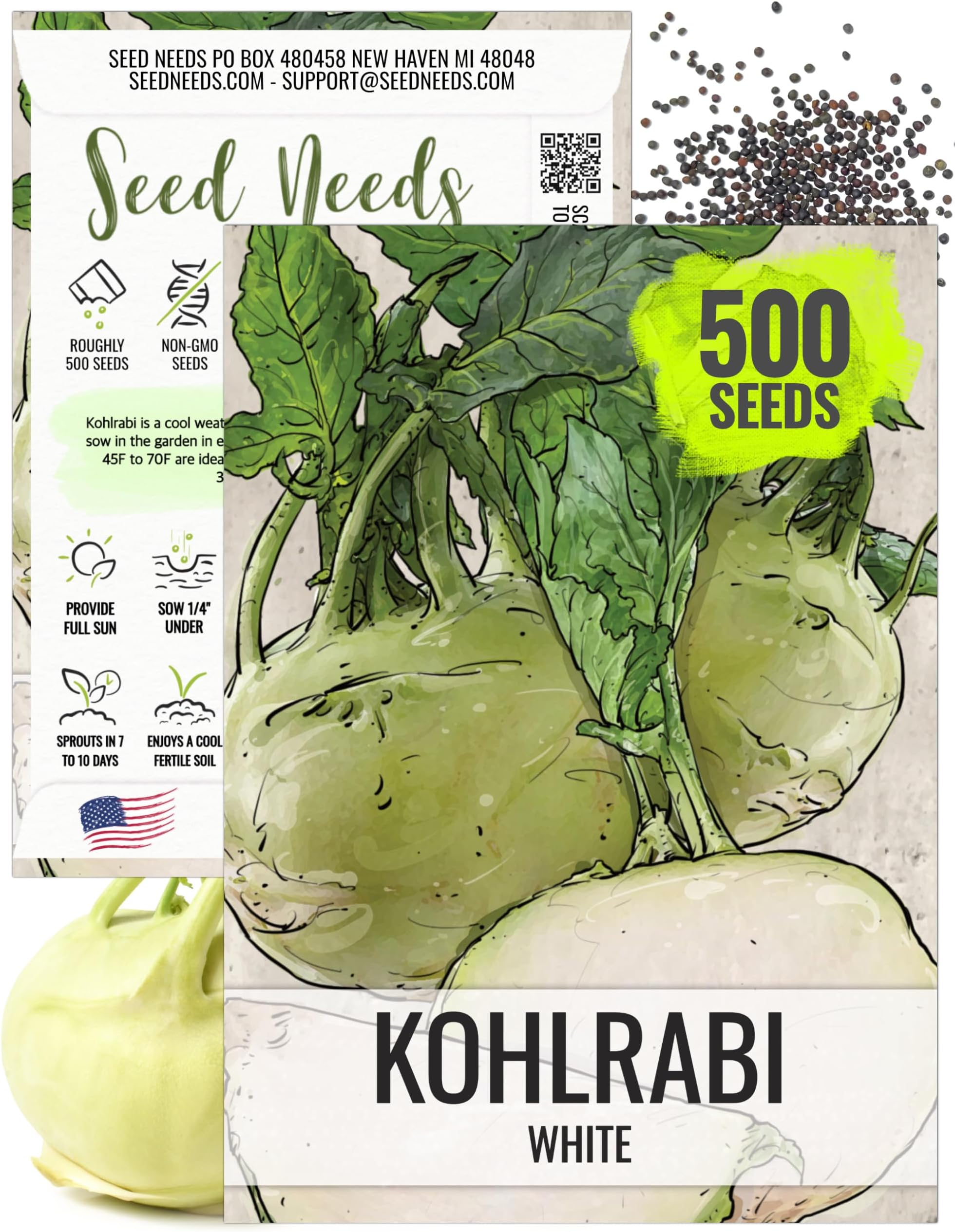 Amazon.com : Superschmelz Giant White Kohlrabi - 150 Seeds - Heirloom ...