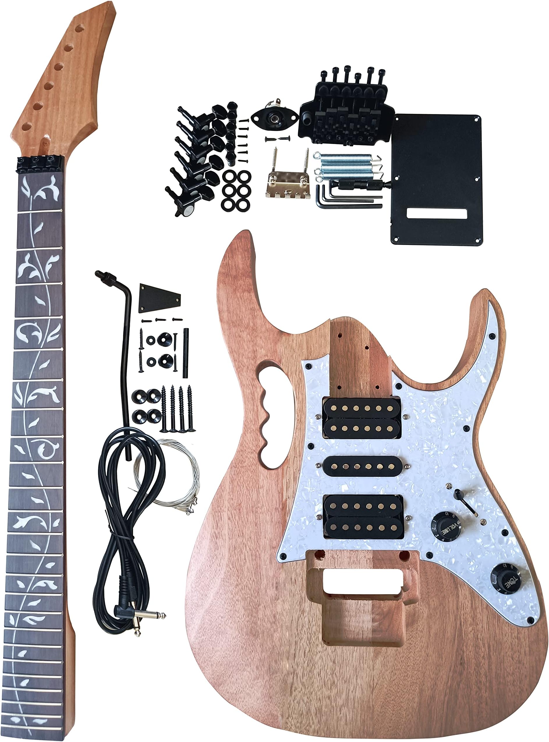 Amazon.com: sdwutong Unfinished Electric Guitar Kit Set Electric Guitar ...