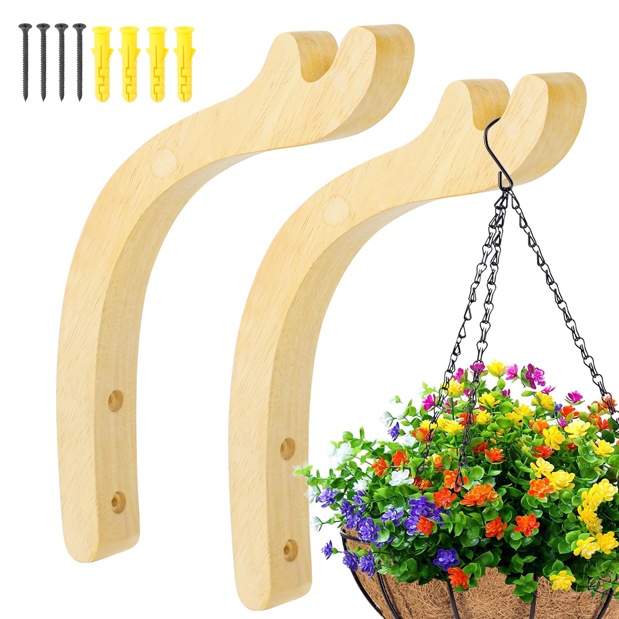 Amazon.com: Aidoclip 2pcs Plant Hanger Set,Hanging Basket Hooks for ...