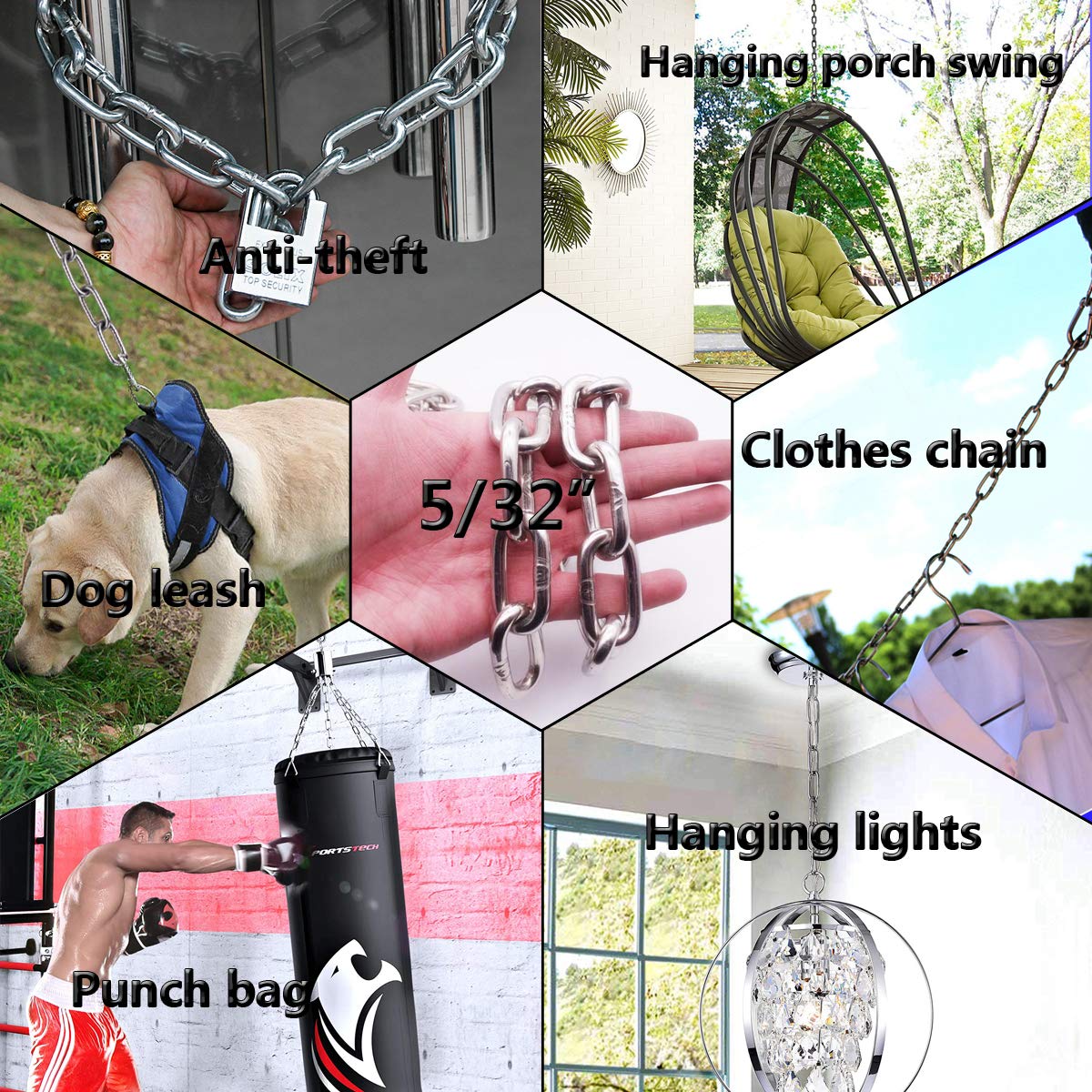 Snapklik.com : Stainless Steel Link Chain, 304 Stainless Steel Link ...