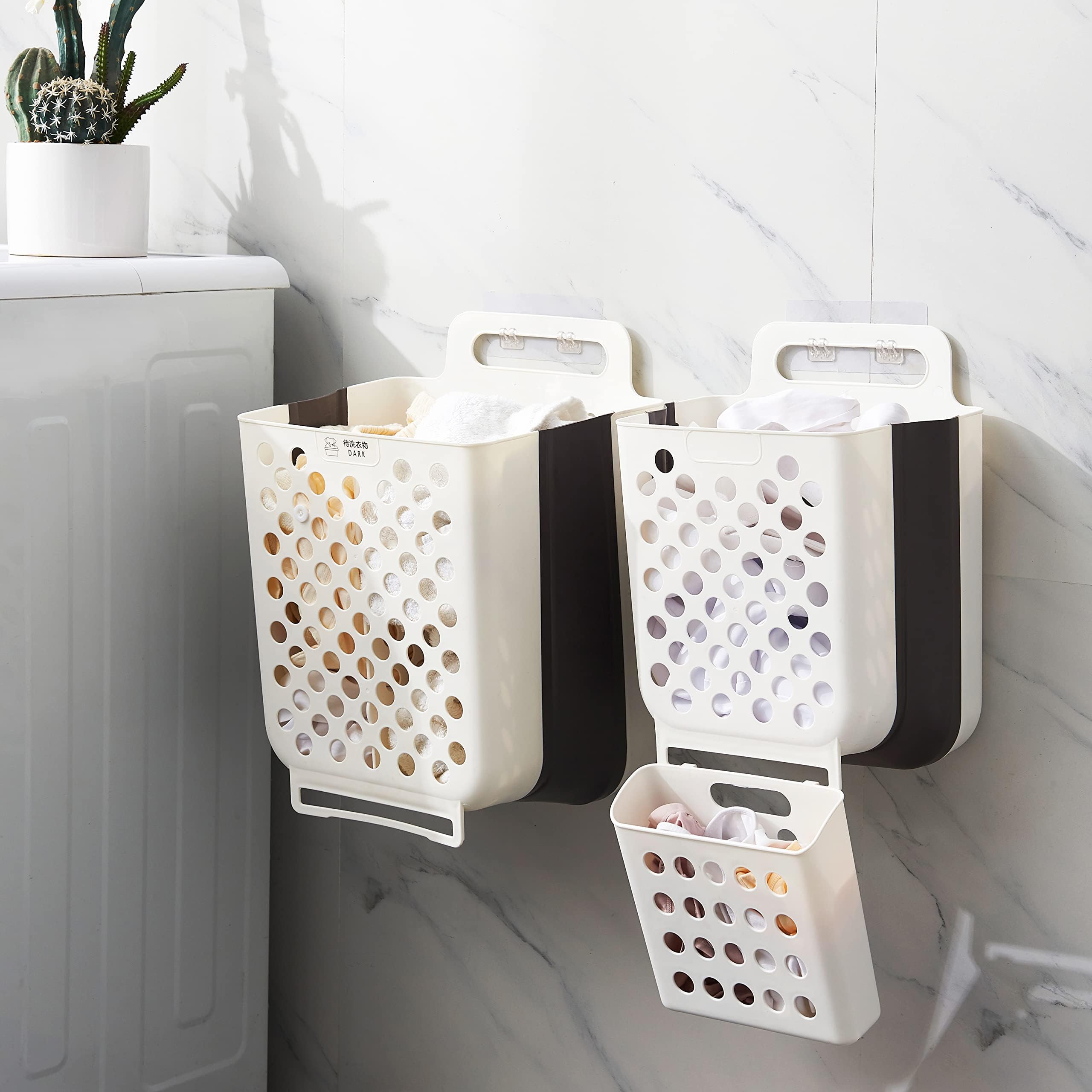 Amazon.com: Yaromo Collapsible Laundry Baskets Plastic Laundry hamper ...