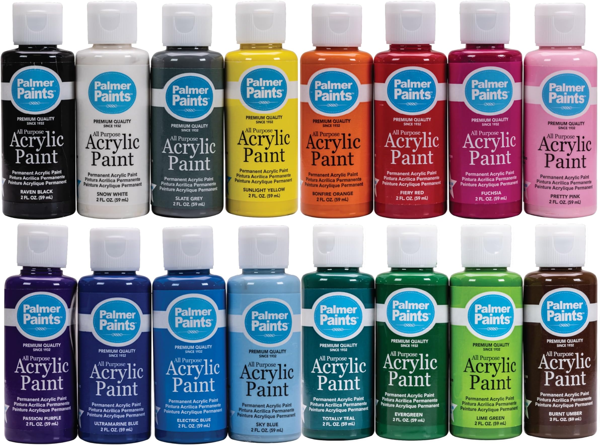 Amazon.com: Handy Art 8 Color - 8 Oz Primary Acrylic Color Paint Set ...