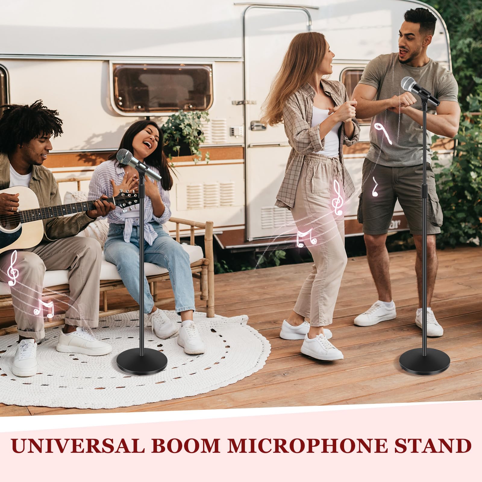 Snapklik.com : Copkim 2 Sets Mic Stand Round Base Microphone Stand ...
