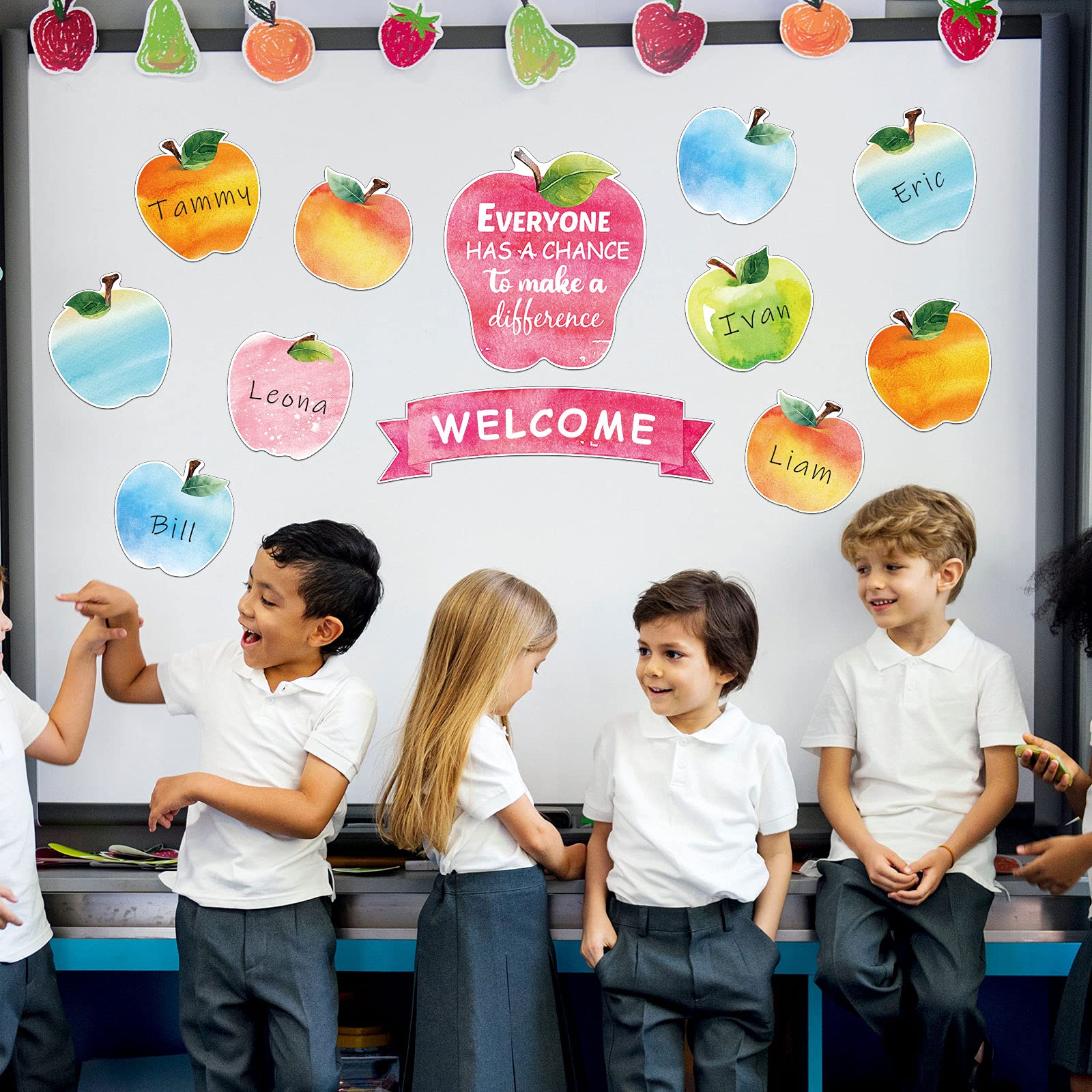 63 Pieces Paper Fruit Cutouts Bulletin Board Set, Watercolor Fruit ...