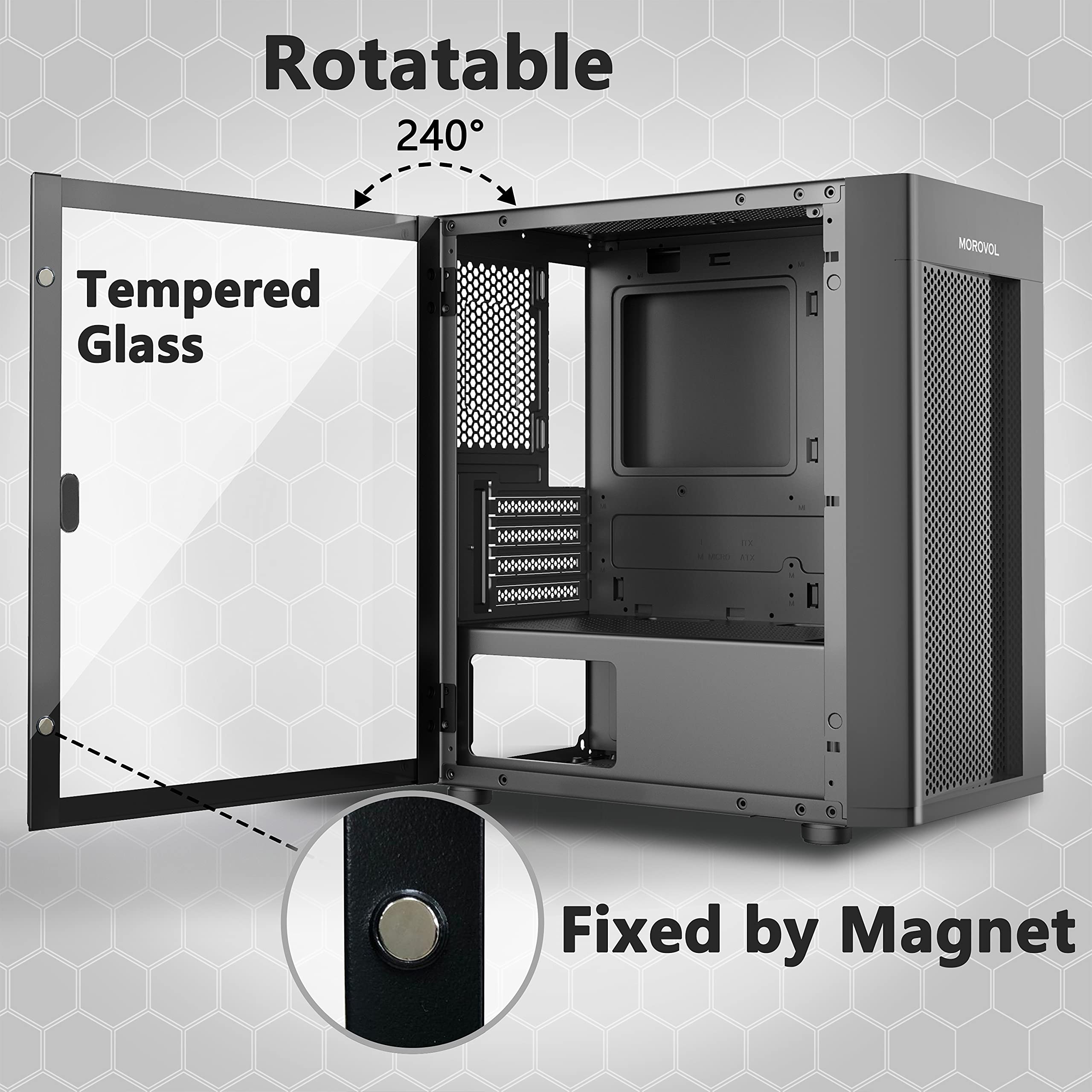 Buy MOROVOL Mesh Matx (Micro-ATX) Case Tower Computer Case, 2PCS × ARGB ...